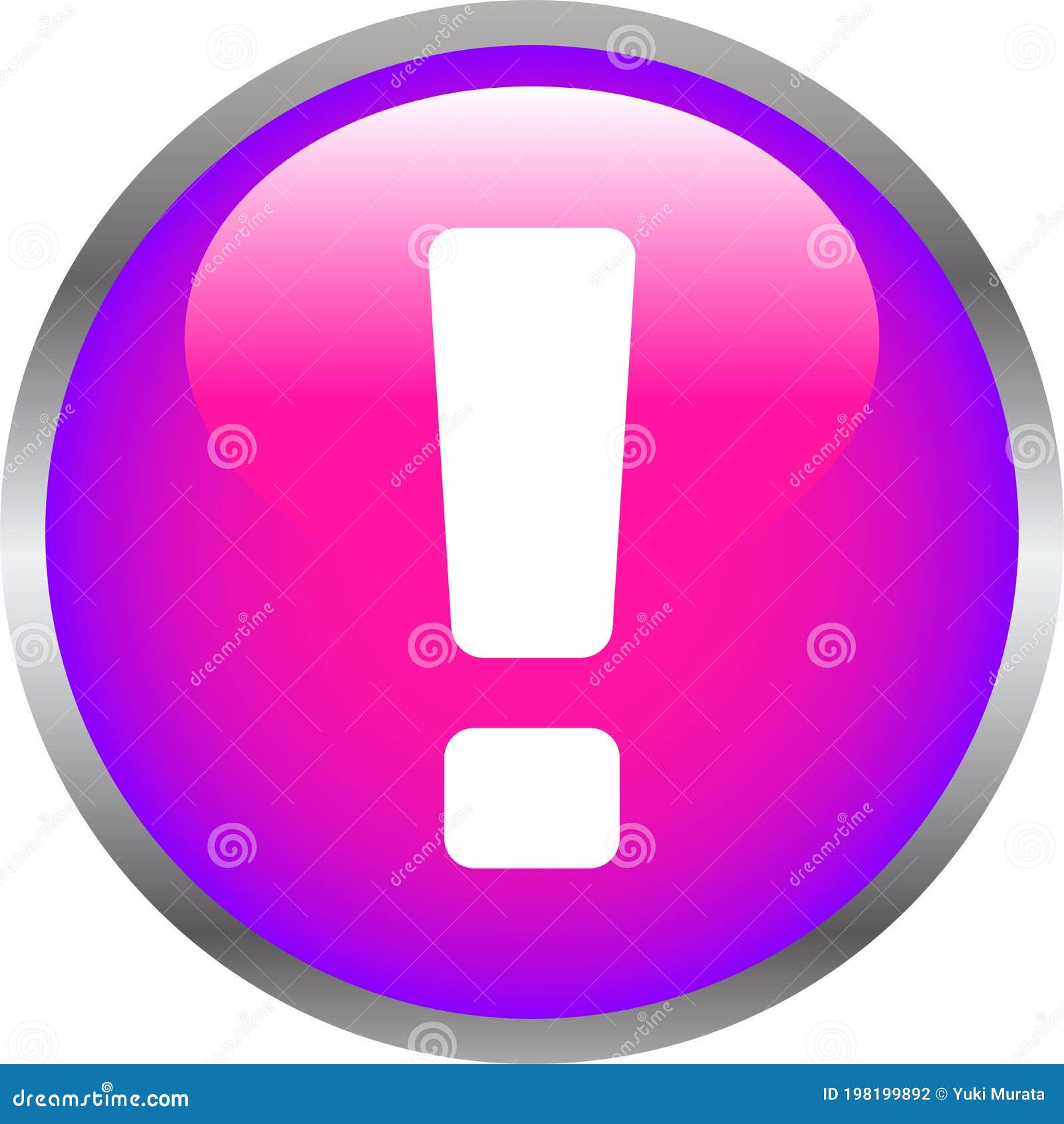 Colorful Shiny Round Button with Exclamation Mark Stock Vector ...