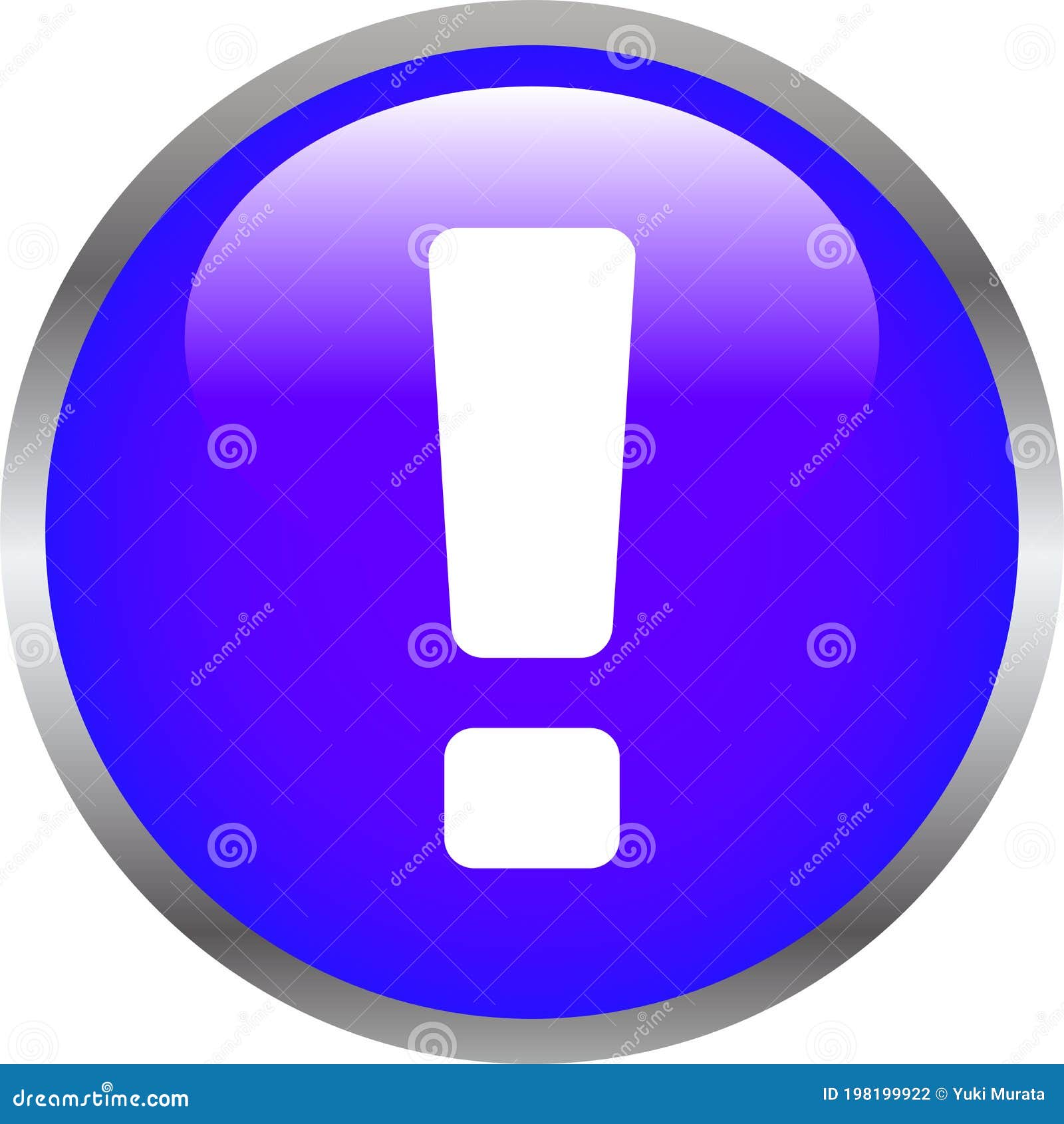 Colorful Shiny Round Button with Exclamation Mark Stock Vector ...