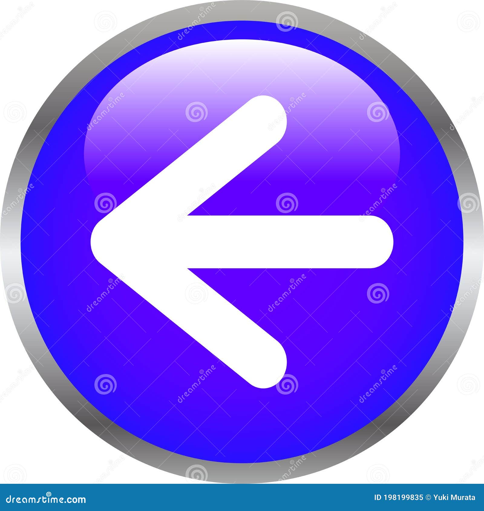 Colorful Shiny Round Button with Left Arrow Mark Stock Vector ...