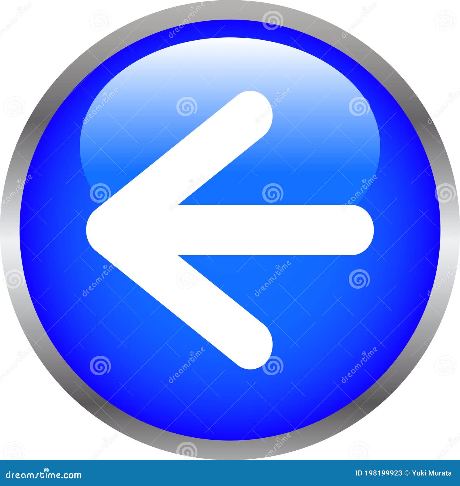 Colorful Shiny Round Button with Left Arrow Mark Stock Vector ...