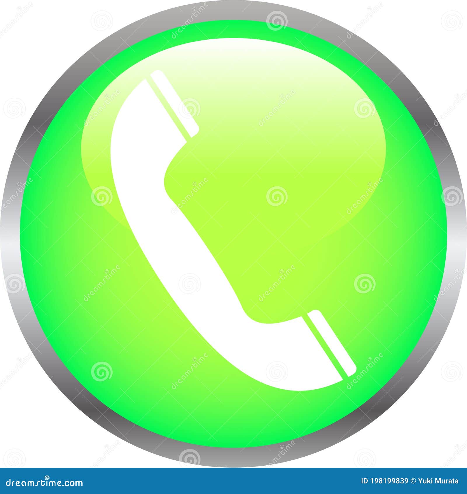 Colorful Shiny Round Button with Phone Mark Stock Vector - Illustration ...