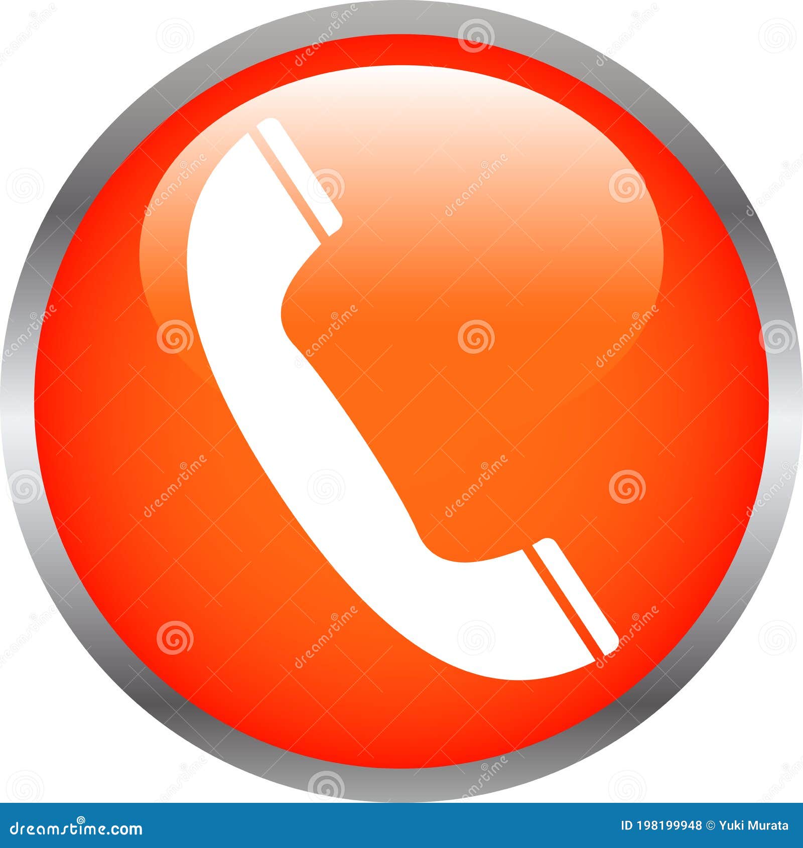 Colorful Shiny Round Button with Phone Mark Stock Vector - Illustration ...