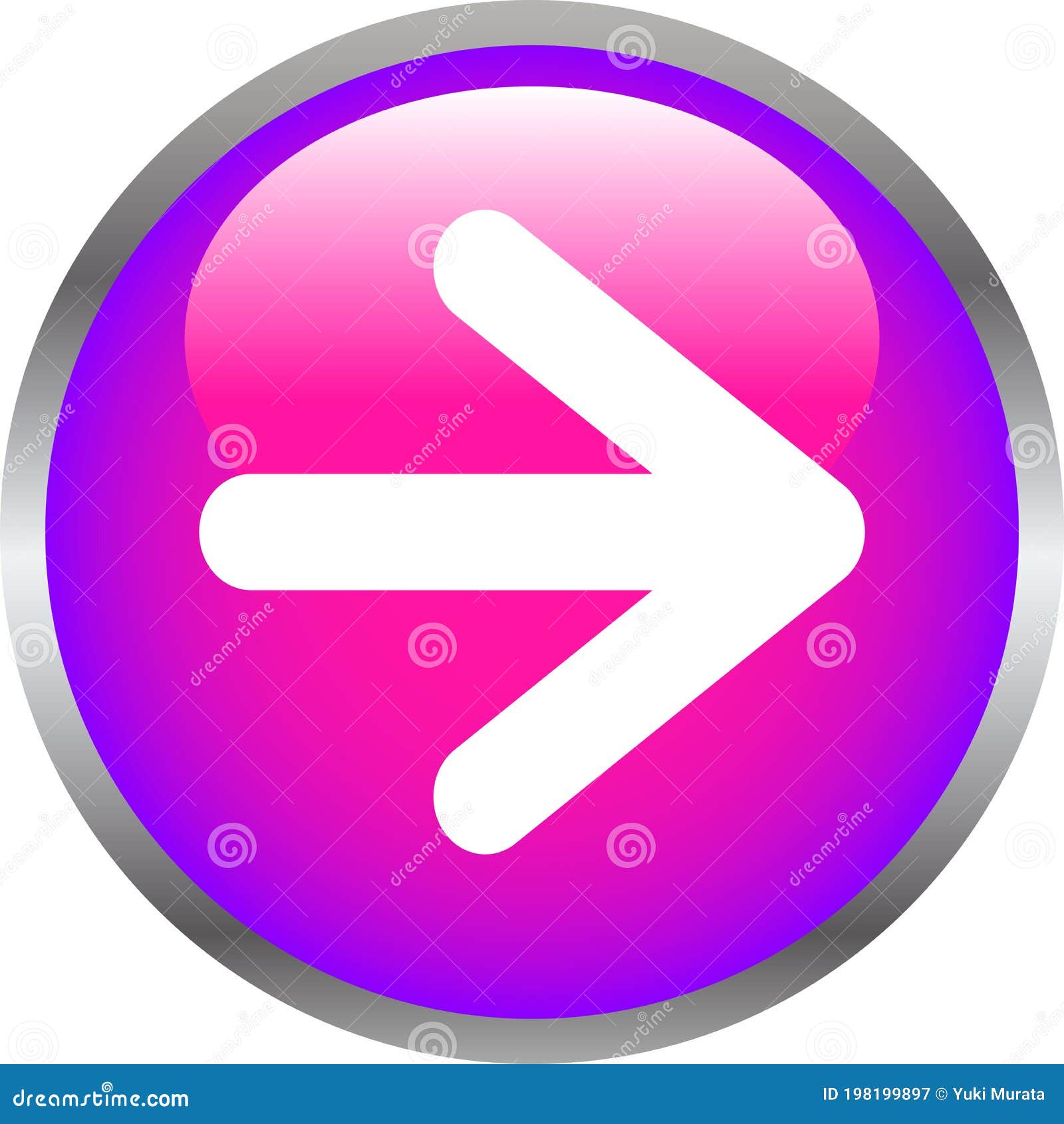 Colorful Shiny Round Button with Right Arrow Mark Set Stock Vector ...