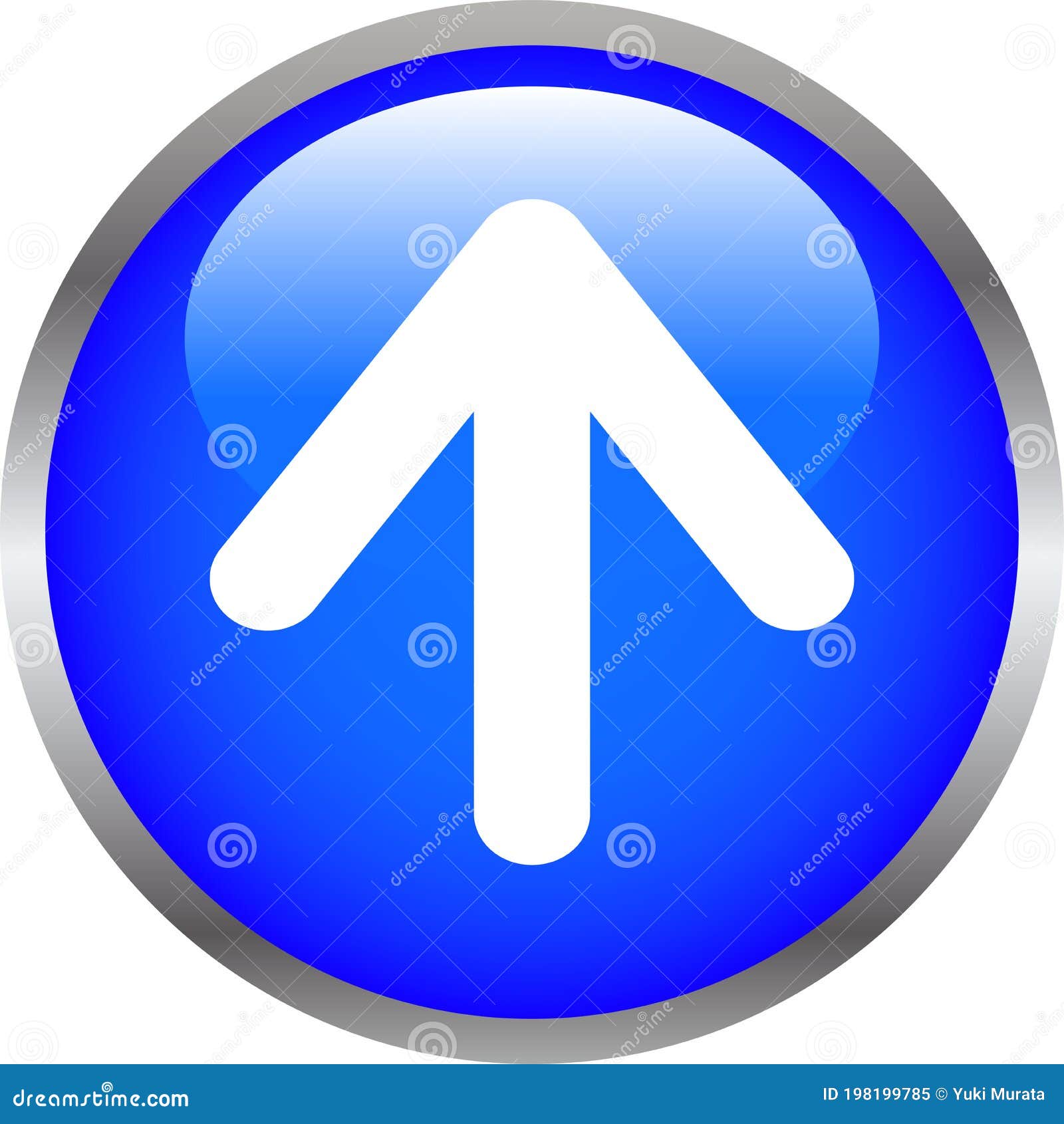 Colorful Shiny Round Button with Up Arrow Mark Stock Vector ...