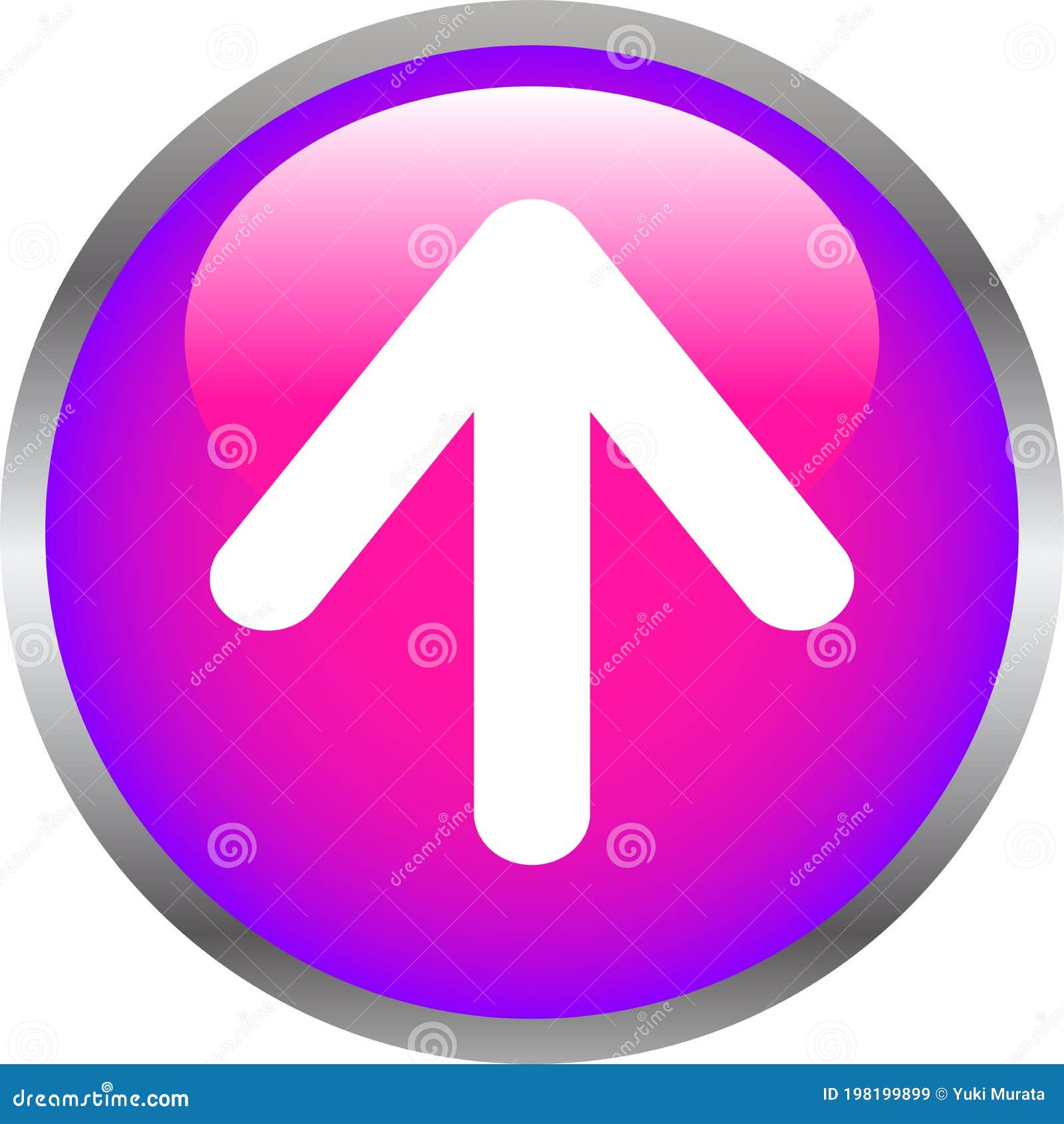 Colorful Shiny Round Button with Up Arrow Mark Stock Vector ...