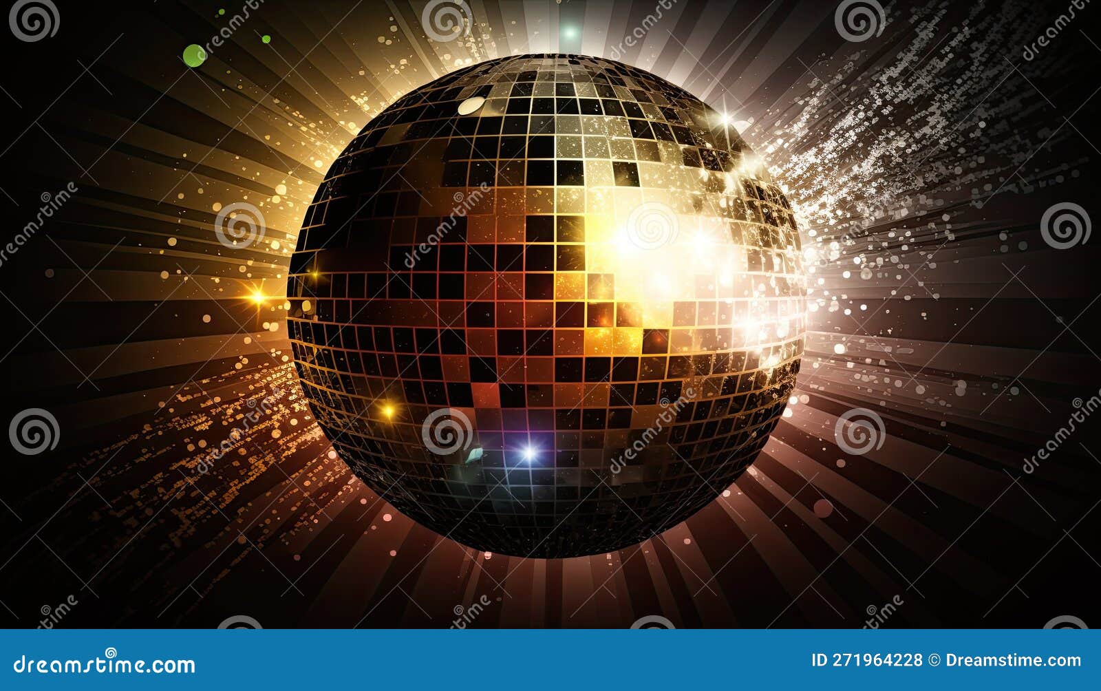 Colorful Shiny Sphere Disco Ball on a Dark Background. Generative AI ...