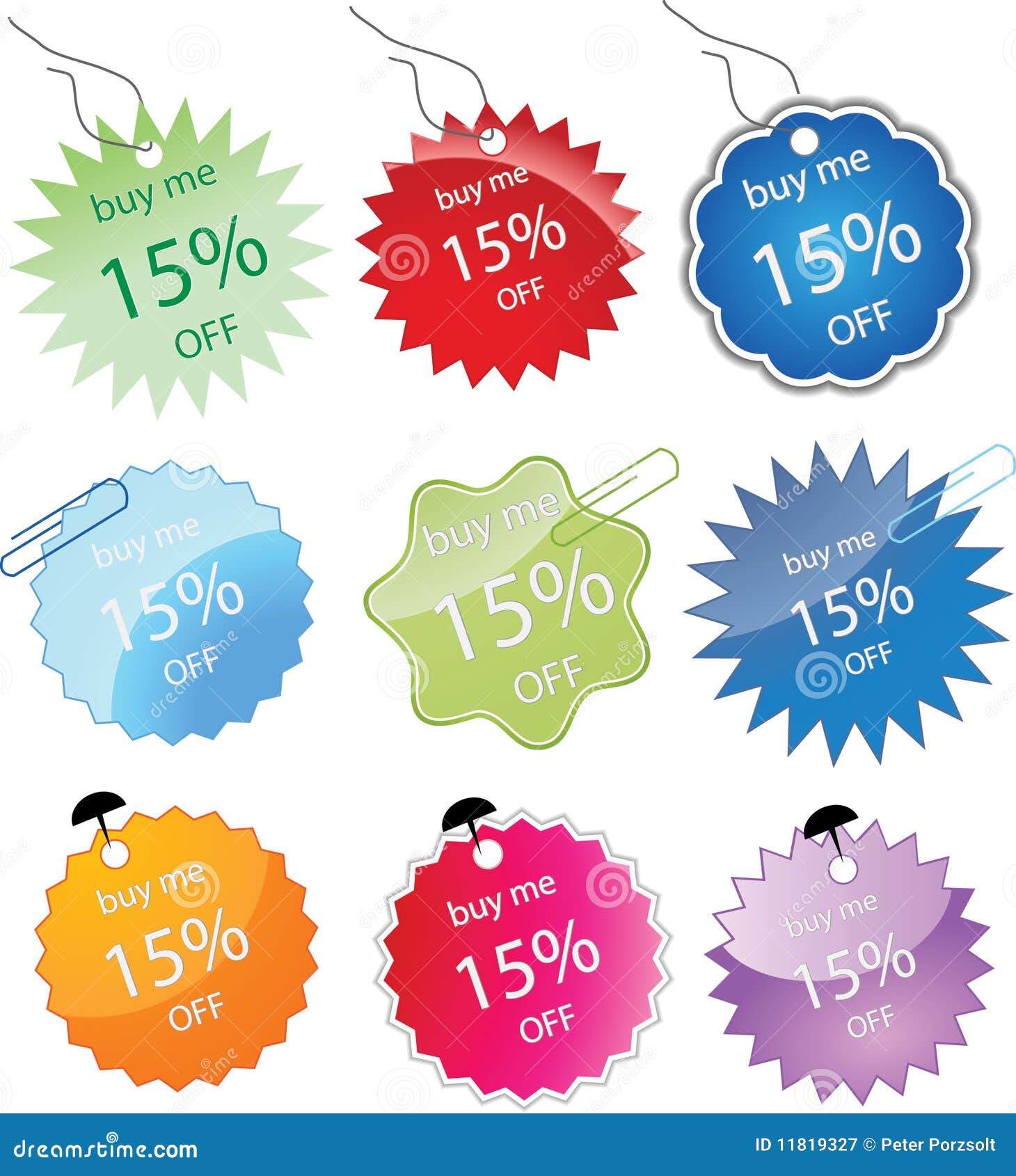 Colorful shiny stickers stock vector. Illustration of orange - 11819327