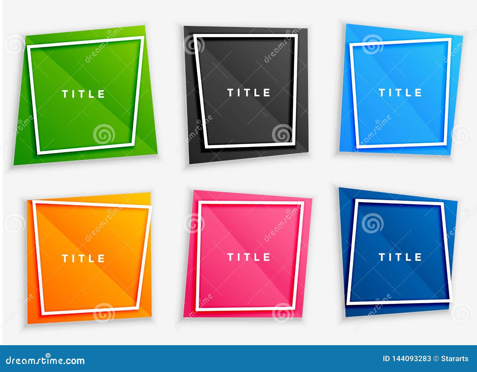 Colorful Shiny Text Frames Set Stock Vector - Illustration of text ...