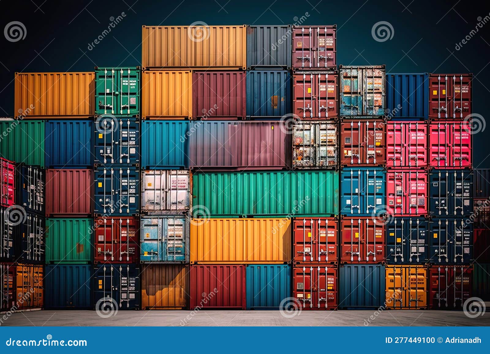 Colorful Shipping Containers Royalty-Free Stock Image | CartoonDealer ...