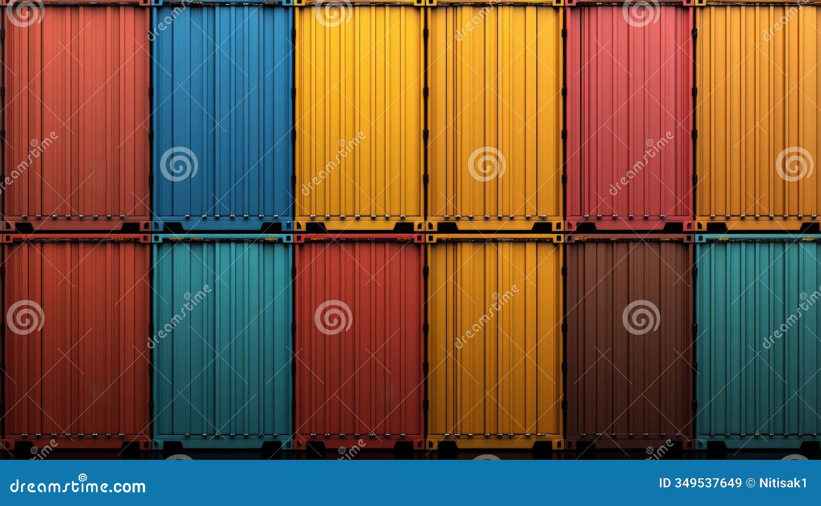 Colorful Shipping Containers Stacked Together Stock Illustration ...