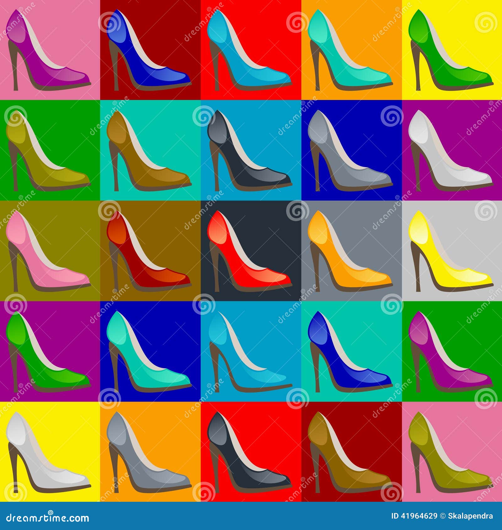 Colorful shoes stock vector. Illustration of black, design - 41964629