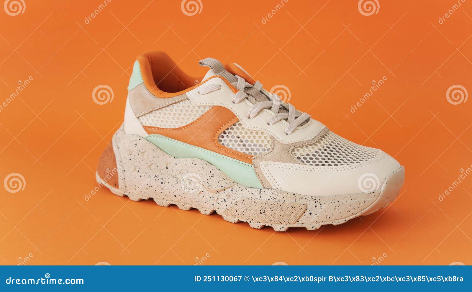 Colorful Shoes on the Orange Backround Stock Image - Image of clothing ...