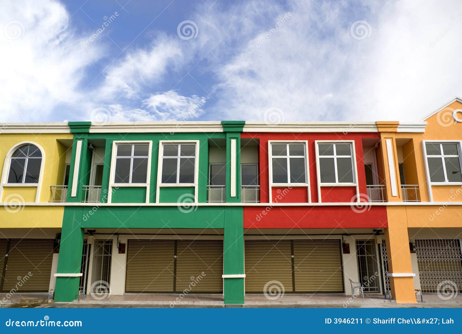 Colorful shop facades stock image. Image of shut, store - 3946211