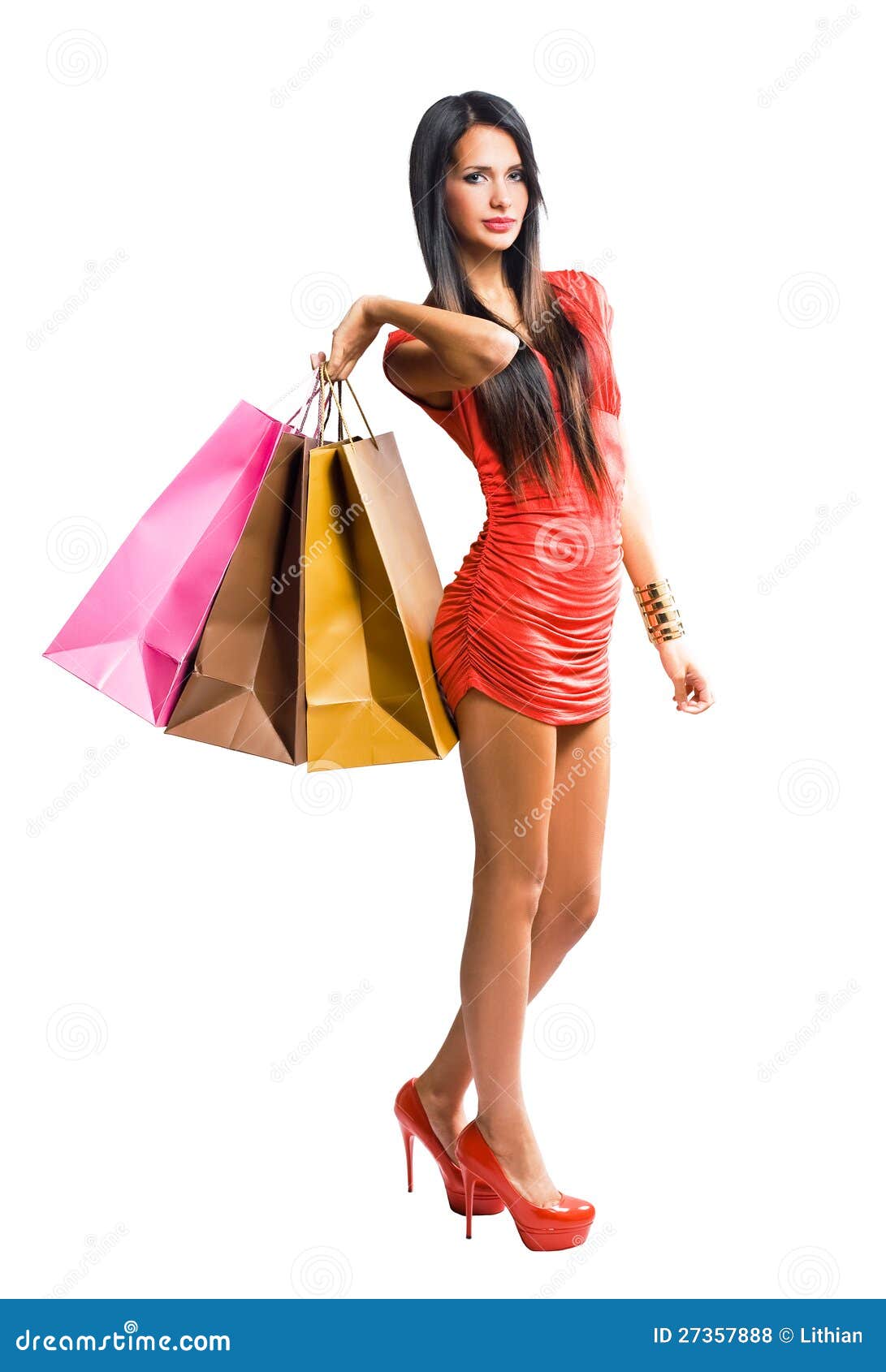 Colorful shopping beauty. stock photo. Image of attractive - 27357888