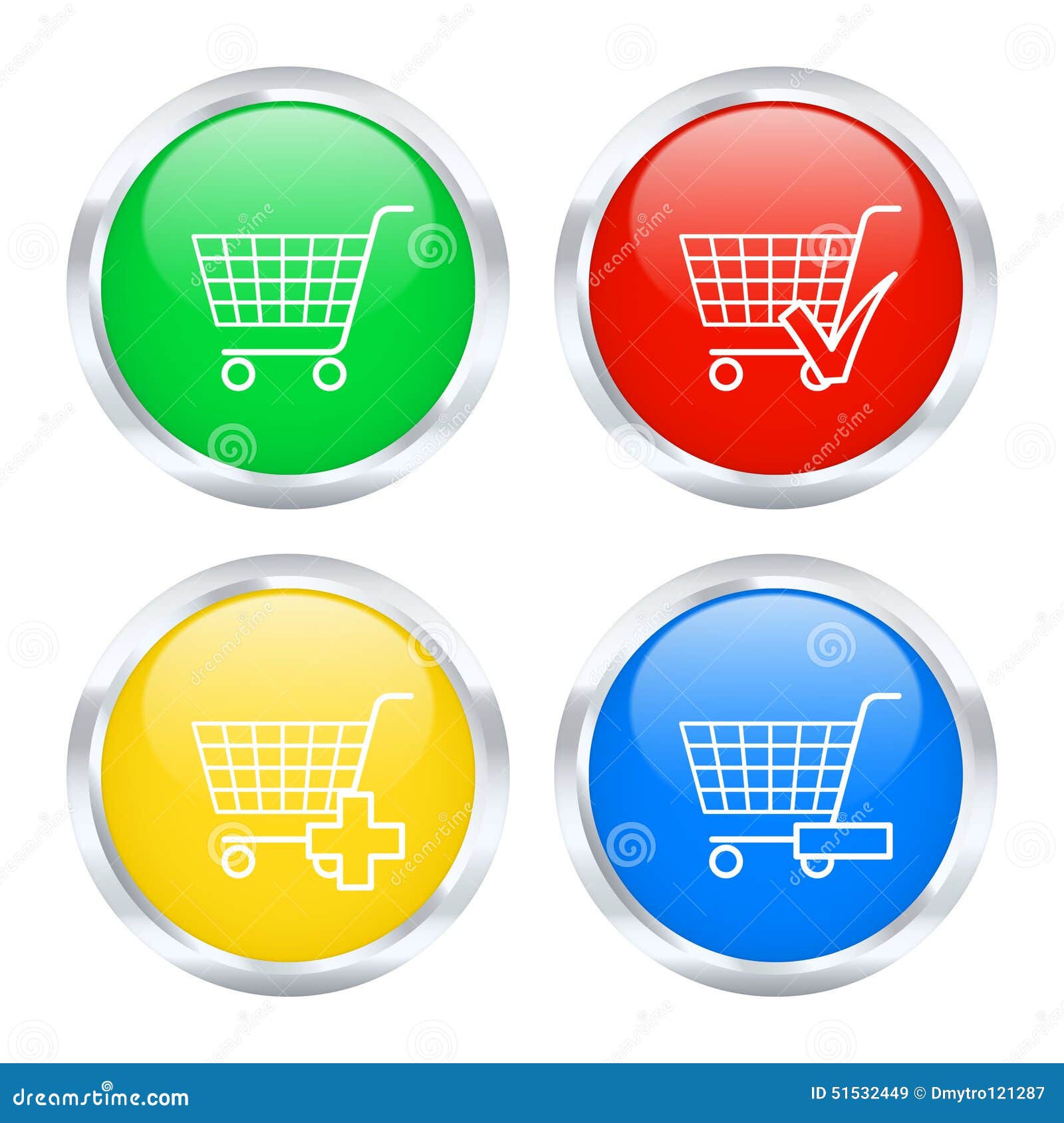 Colorful shopping buttons stock vector. Illustration of eps10 - 51532449