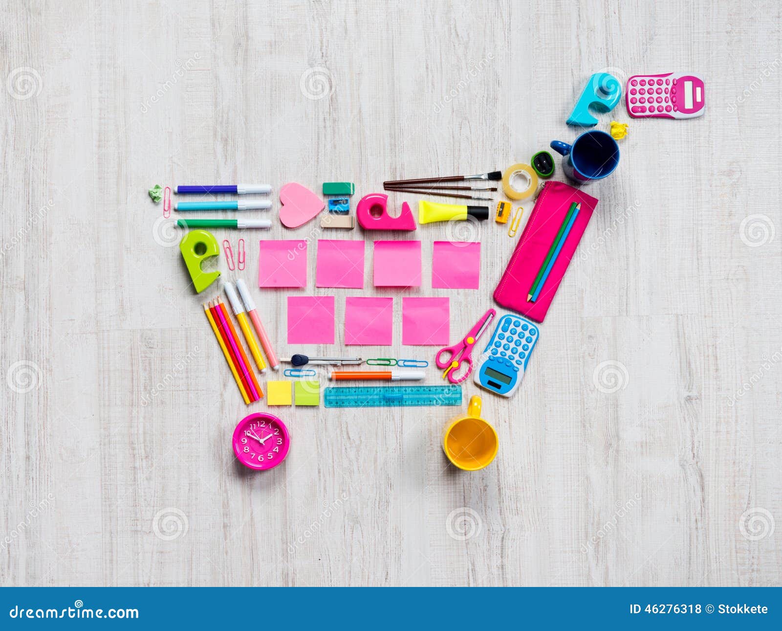 Colorful shopping cart stock photo. Image of shopping - 46276318