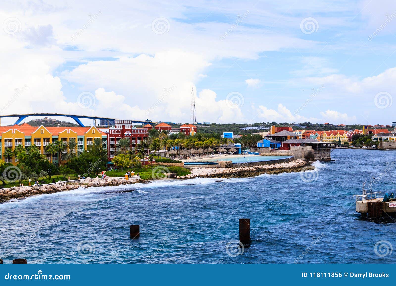 Shops and Resort on Coast of Curacao Stock Photo - Image of curacao ...
