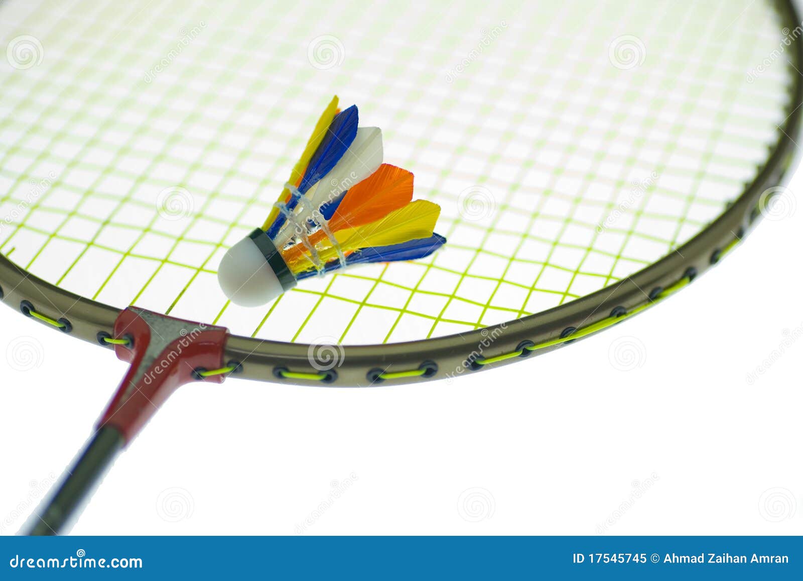 Colorful of Shuttlecock on the Racket Stock Image - Image of orange ...
