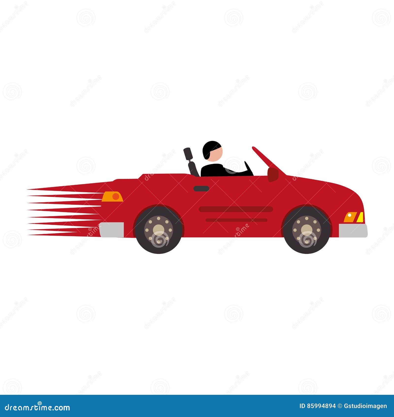 Colorful Side View Vehicle with Driver Stock Vector - Illustration of ...