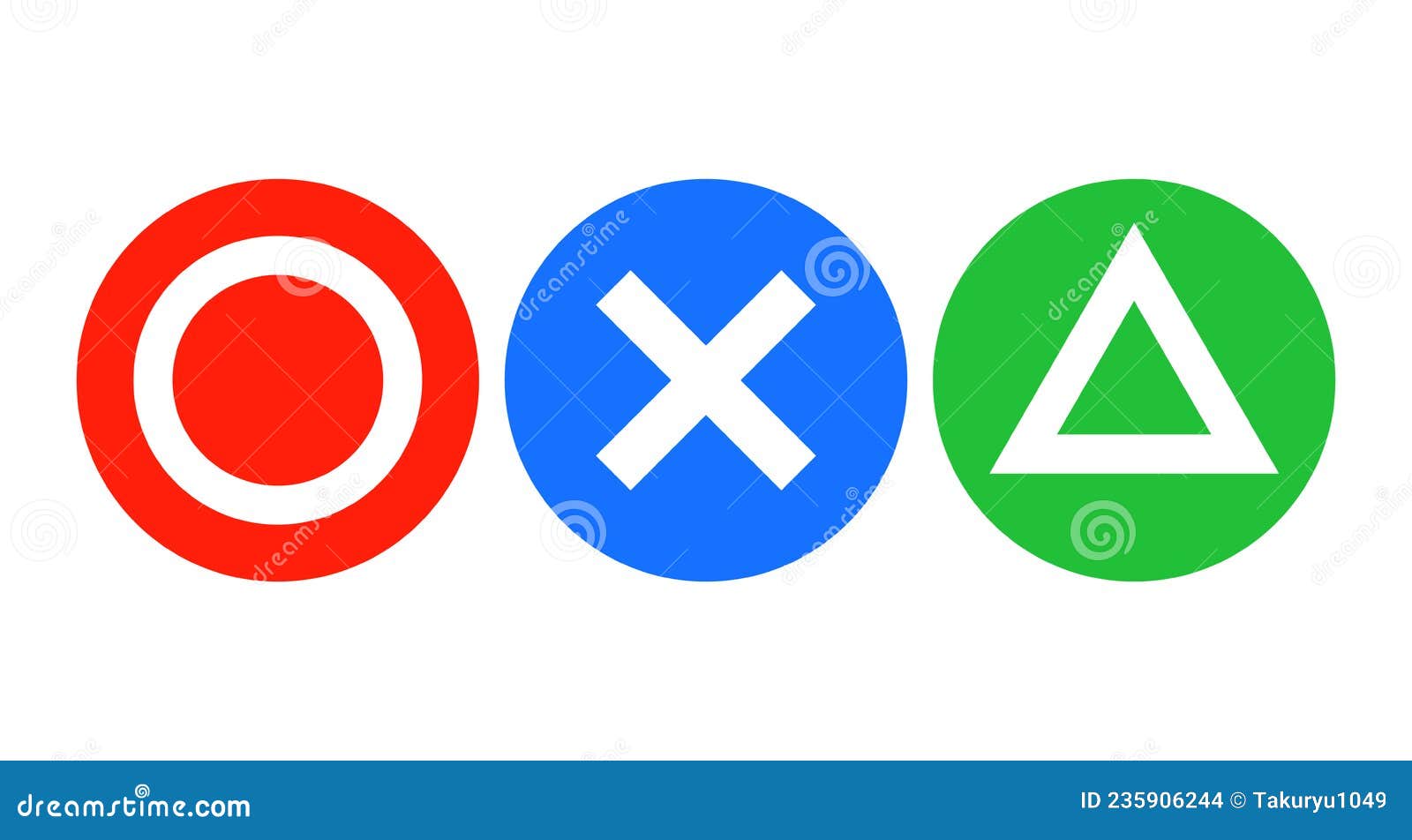 Circle Icon and Crossmark Icon or Triangle Icon Set. Vector. Stock ...