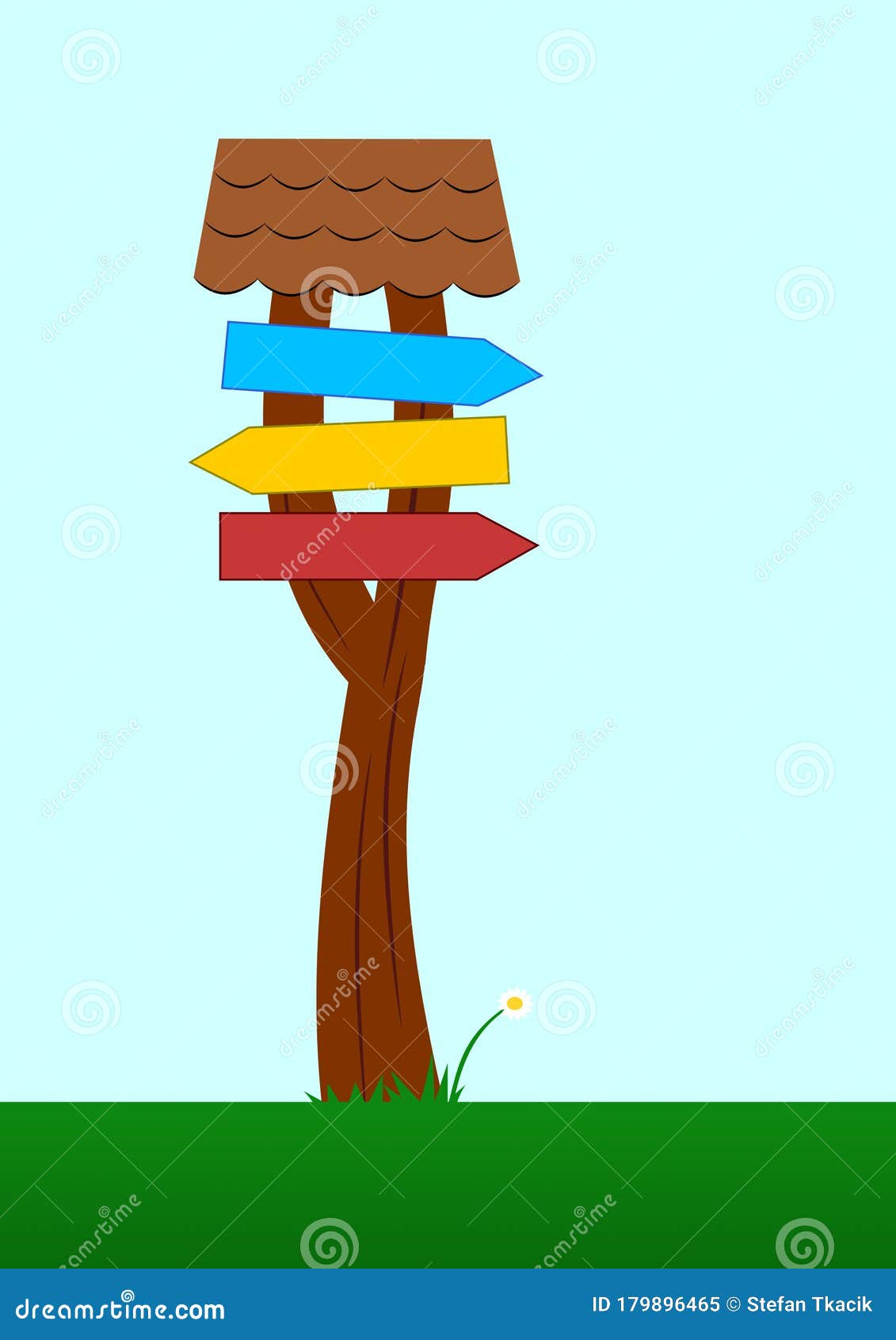 Colorful signpost. stock illustration. Illustration of blue - 179896465