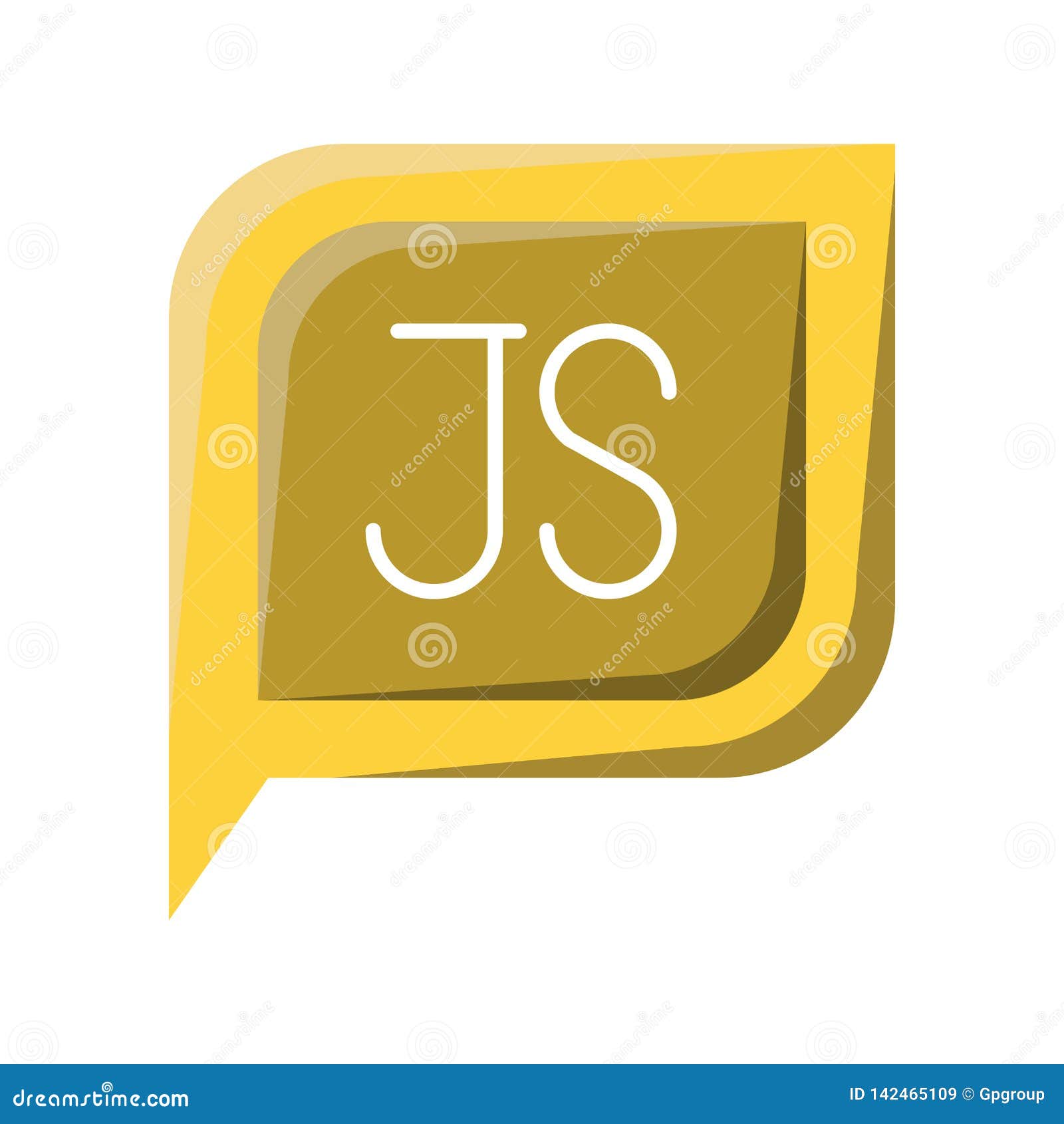 Colorful Silhouette Dialogue Square with Tail with Js Symbol Stock ...