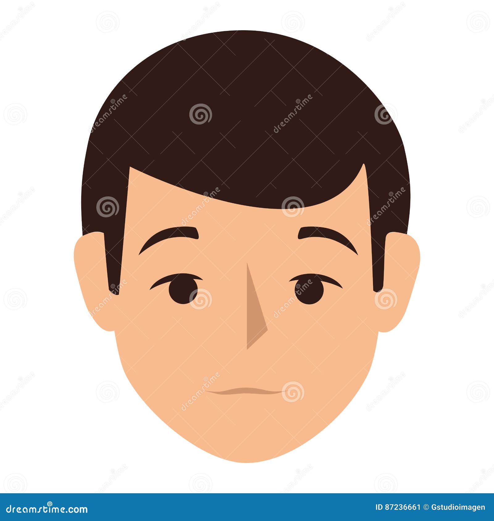 Colorful Silhouette Front View Man Stock Vector - Illustration of ears ...