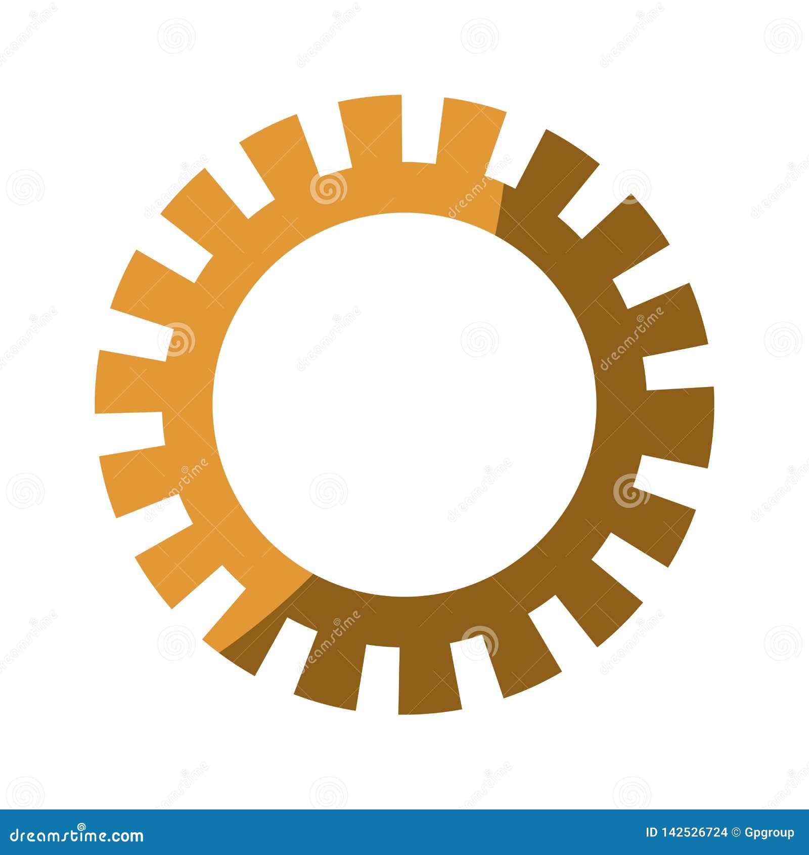 Colorful Silhouette of Gear with Half Shadow Stock Vector ...