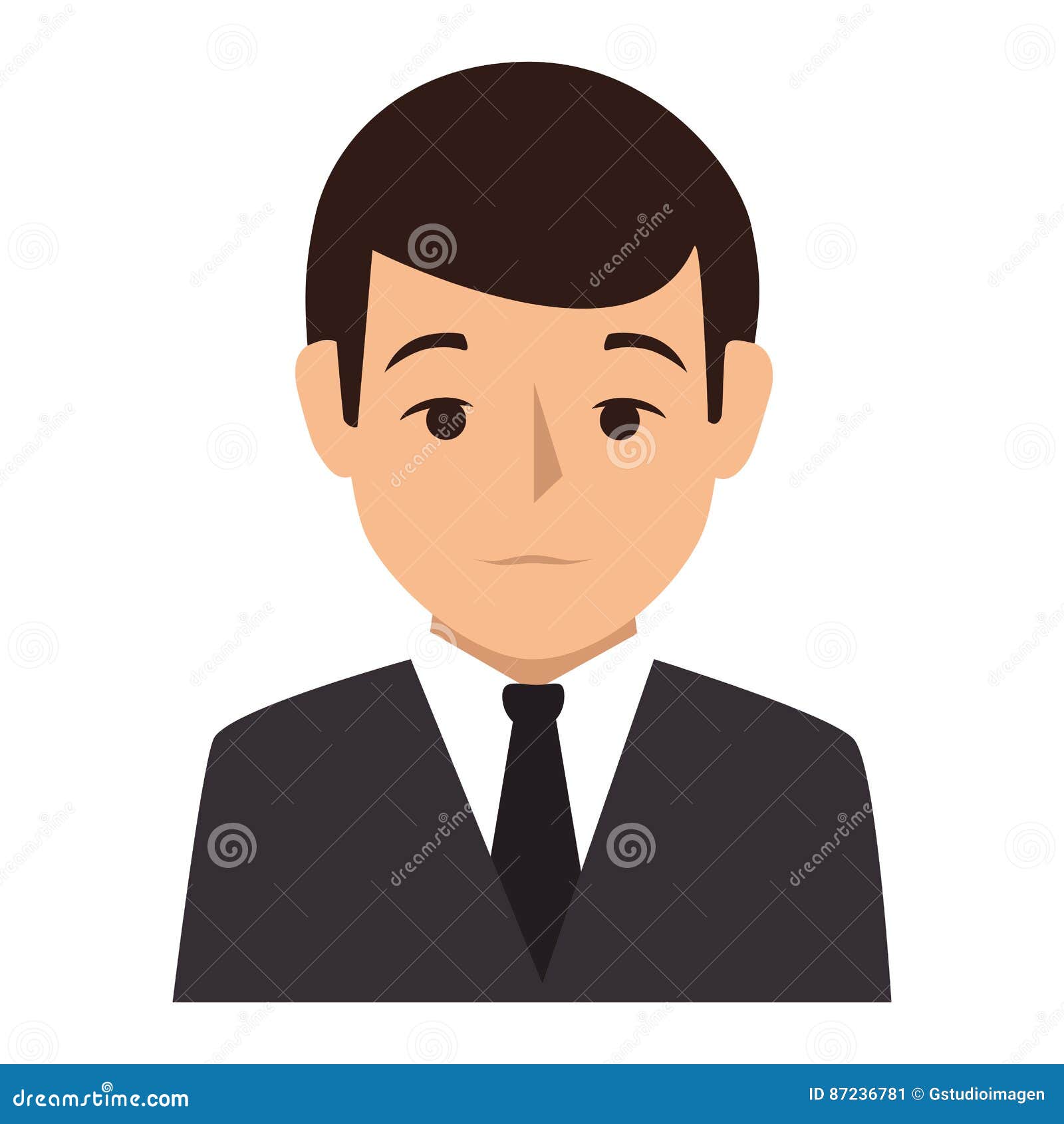 Colorful Silhouette Half Body Man Formal Style Stock Vector ...