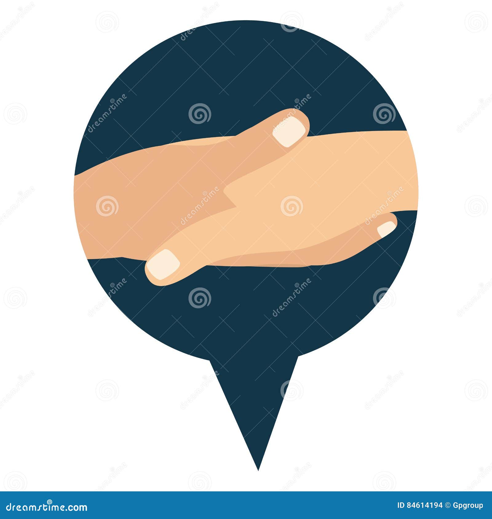 Colorful Silhouette with Hands in Icon Dialogue Stock Vector ...