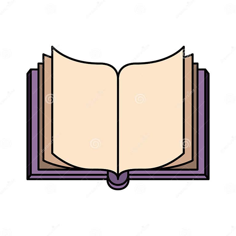 Colorful Silhouette Image Front View Open Book Stock Vector ...