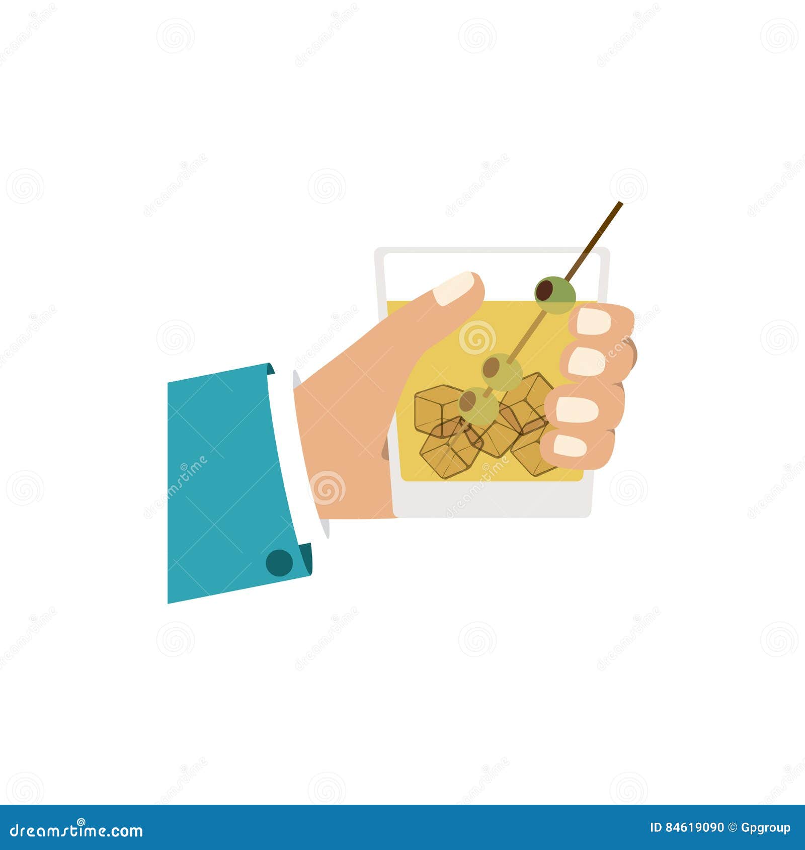 Colorful Silhouette with Left Hand and Drink Stock Vector ...