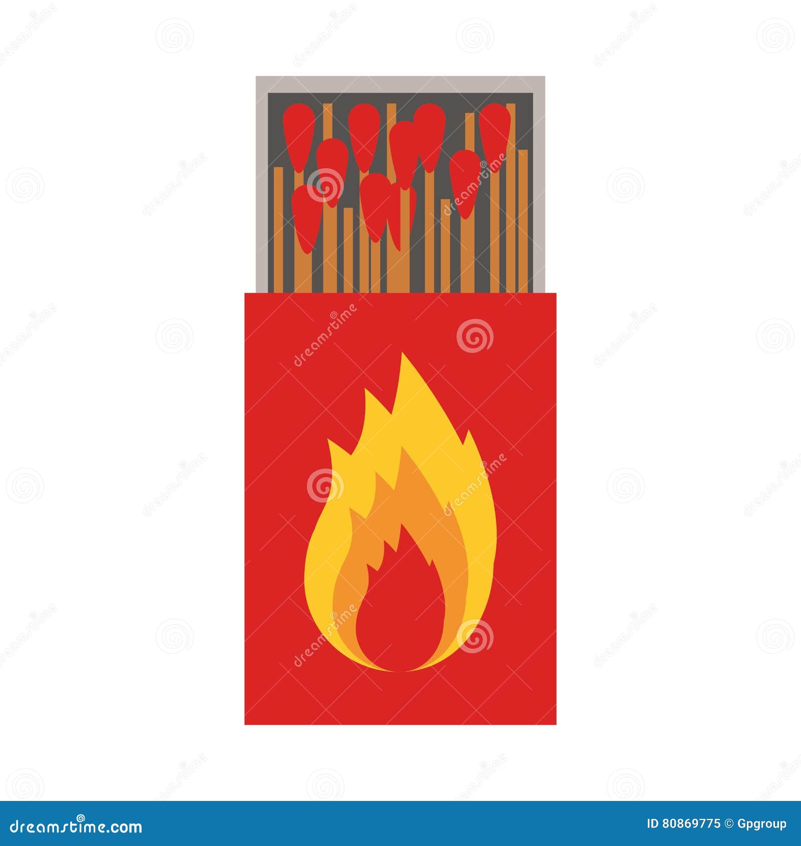 Colorful Silhouette of Matchbox with Logo Flame Stock Vector ...