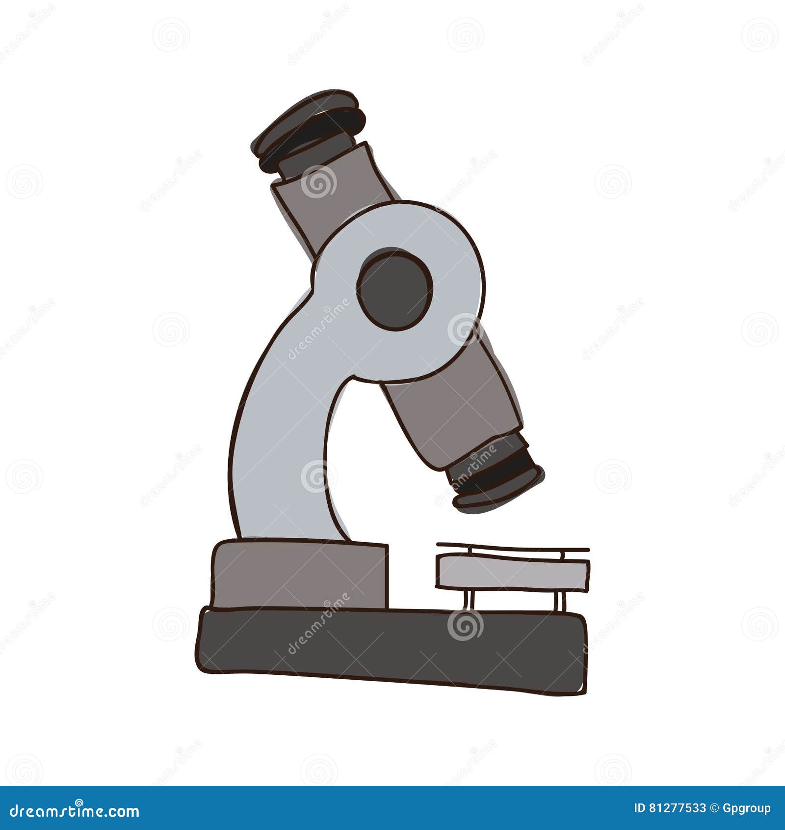 Colorful Silhouette of Microscope Tool Stock Illustration ...
