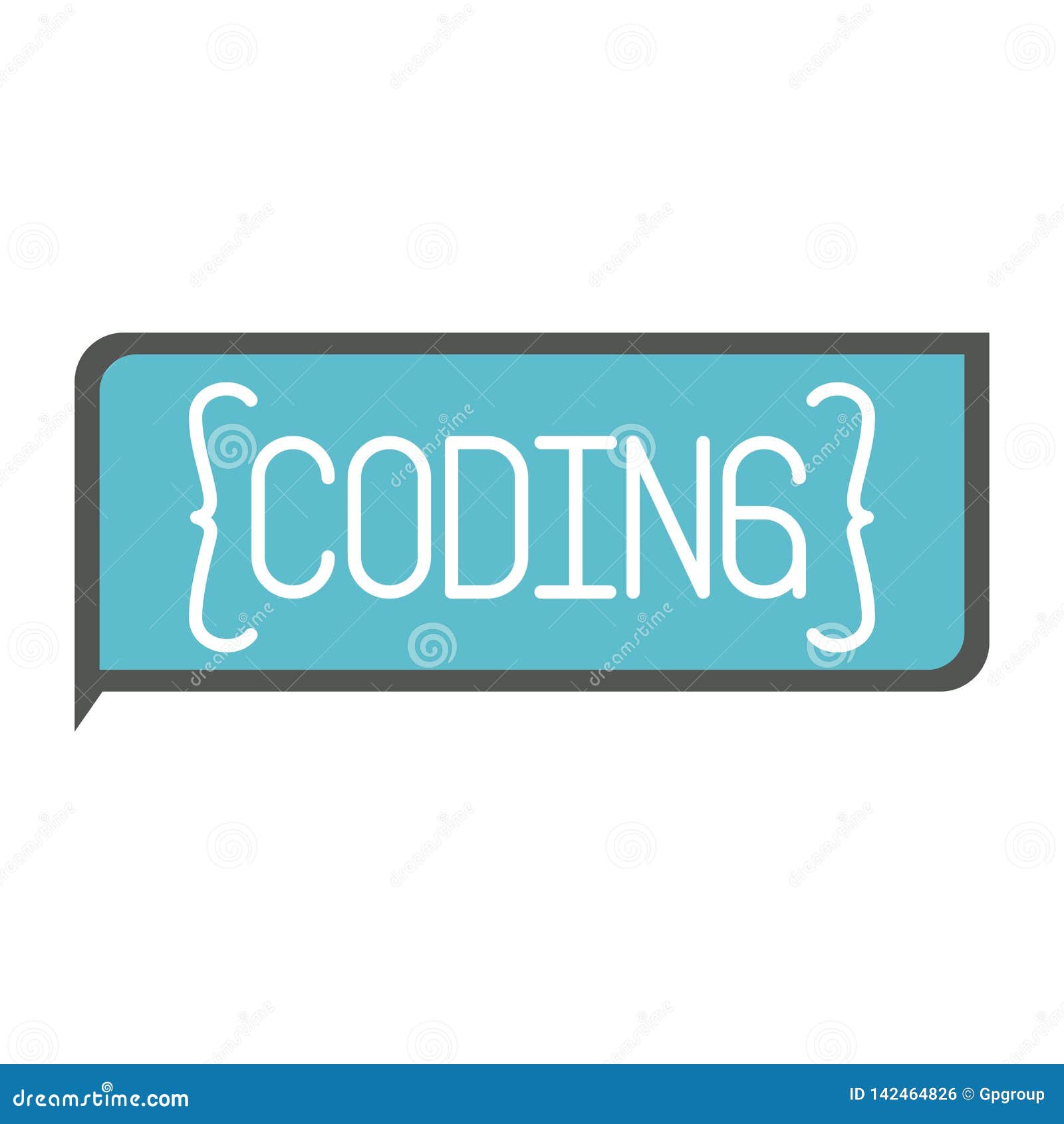 Colorful Silhouette of Rectangle Text Coding Stock Vector ...