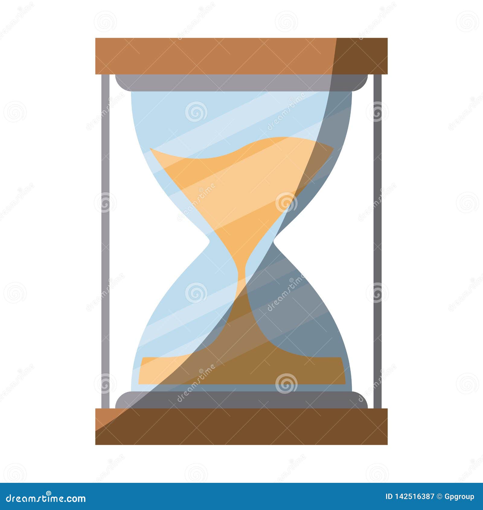 Colorful Silhouette of Sand Clock with Half Shadow Stock Vector ...
