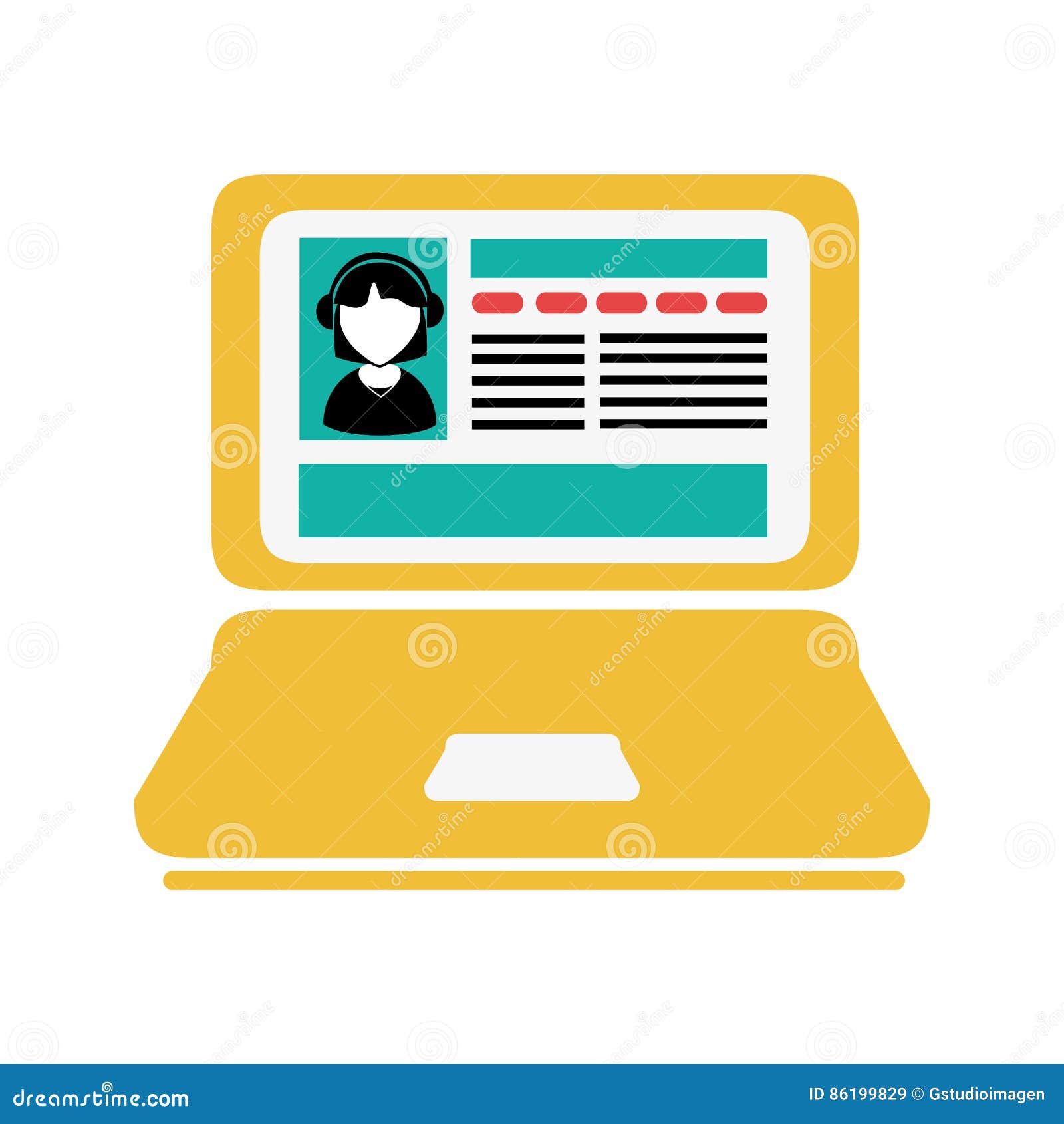 Colorful Silhouette Tech Laptop Icon Stock Vector - Illustration of ...