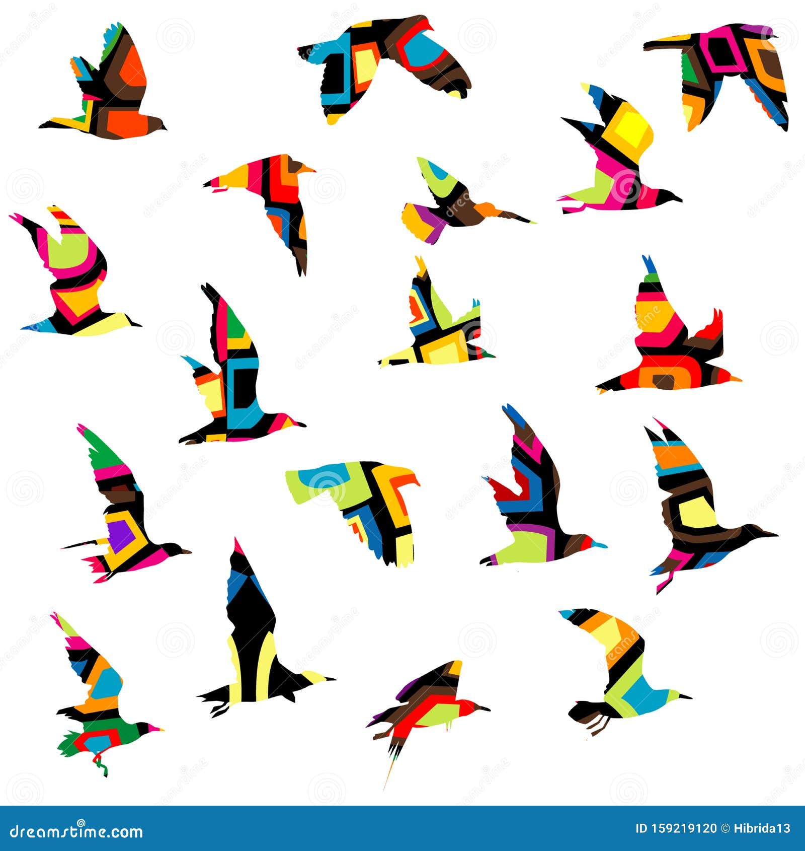 Colorful Silhouettes Hands Up On A Light Background. Vector ...