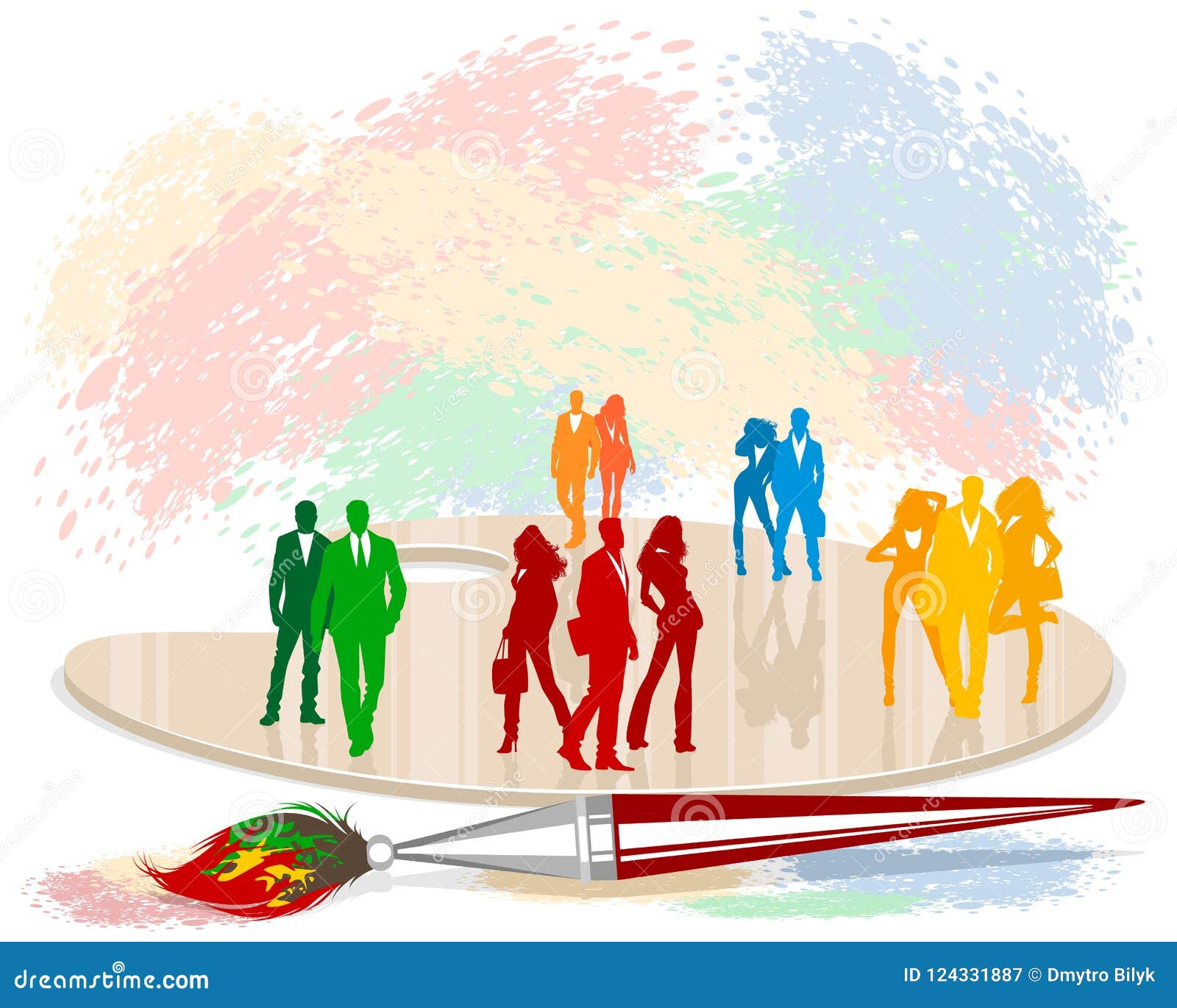 Colorful Silhouettes of People Stock Vector - Illustration of modern ...