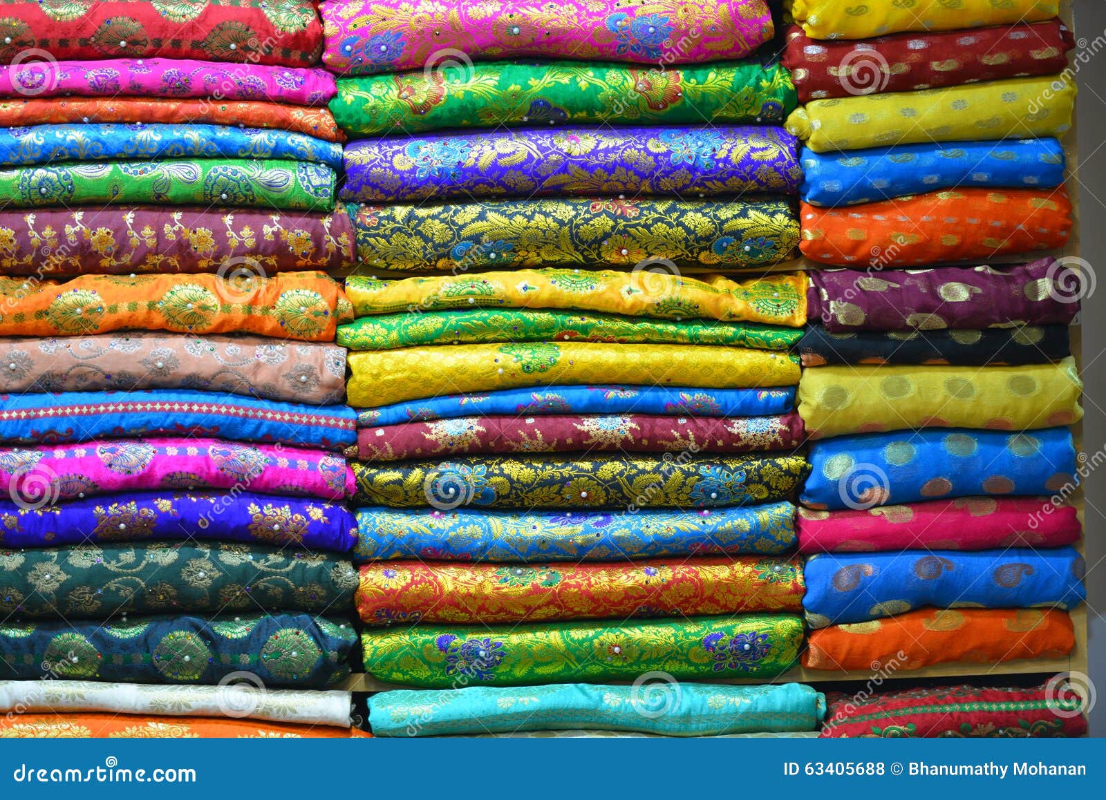 COLORFUL SILK CLOTHS stock photo. Image of sarees, yellow - 63405688