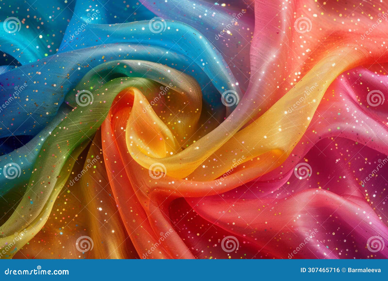 Colorful Silk Fabric with Patterns, Shimmer and Sequins. Generative AI ...