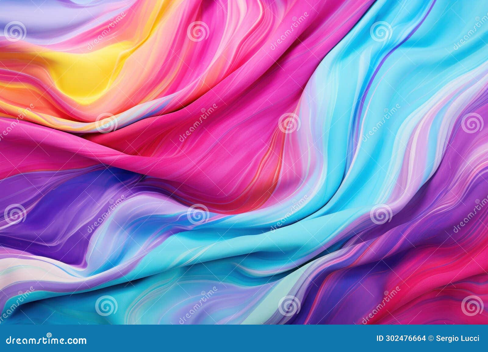 Colorful Silk Fabric Waves Creating a Vibrant Pattern Stock ...