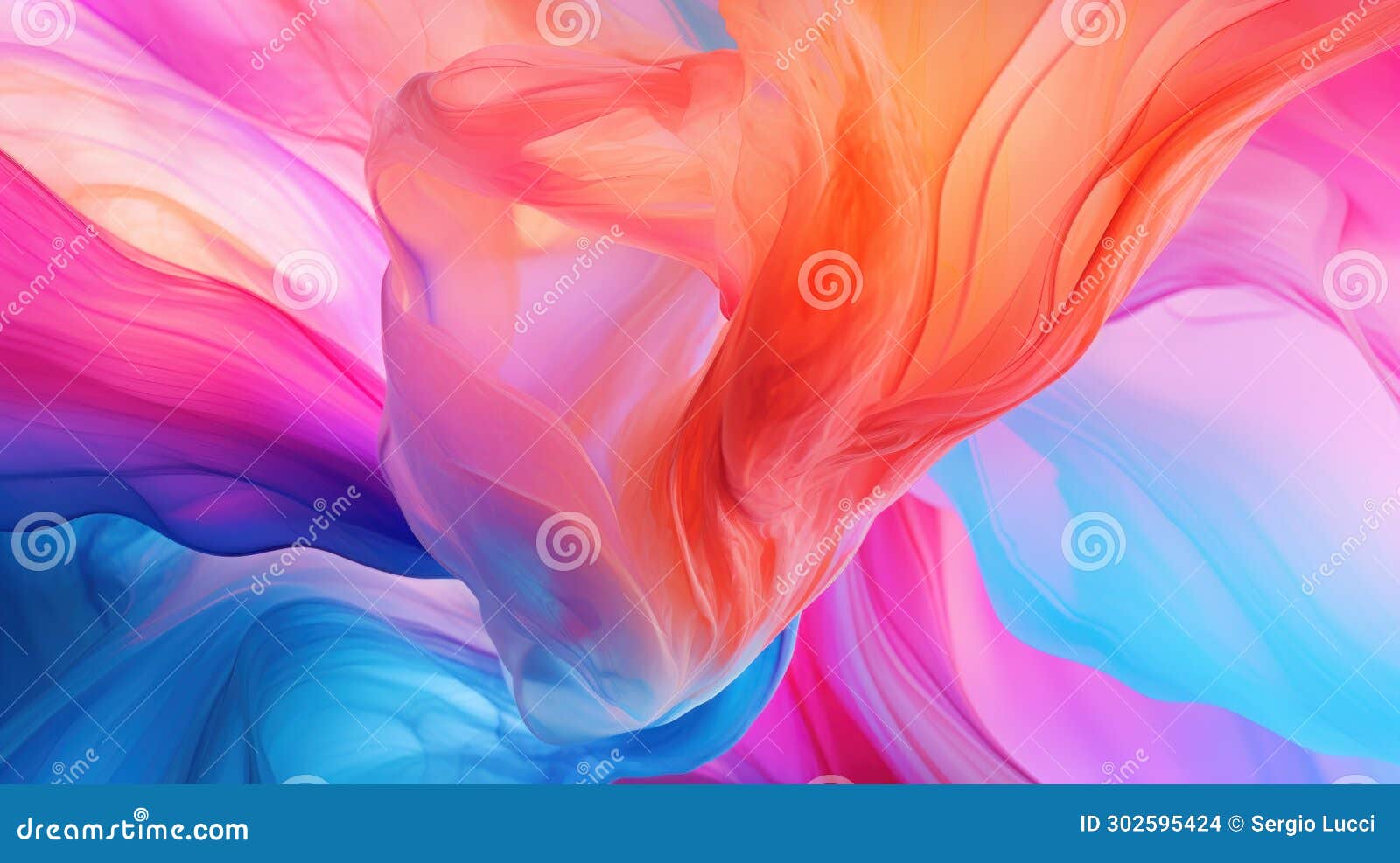 Colorful Silk Fabric Waves Creating a Vibrant Pattern Stock ...