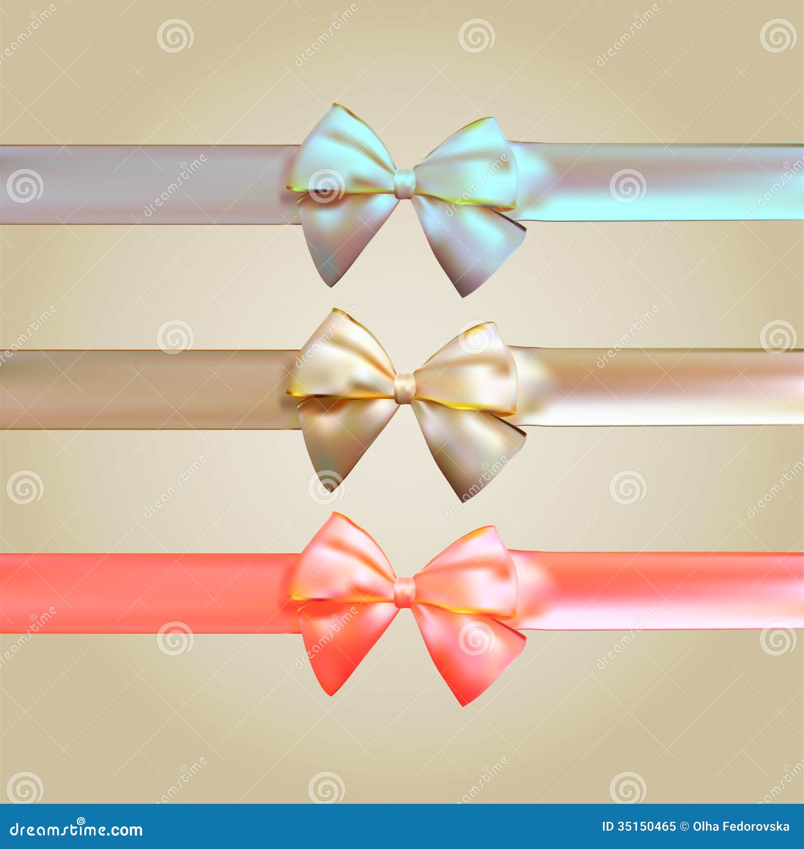 Colorful Silk Ribbon with Bow Set Stock Vector - Illustration of ...