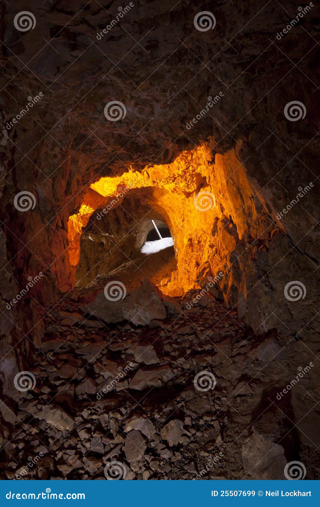 Colorful Silver Mine Tunnel Stock Image - Image of dark, orange: 25507699