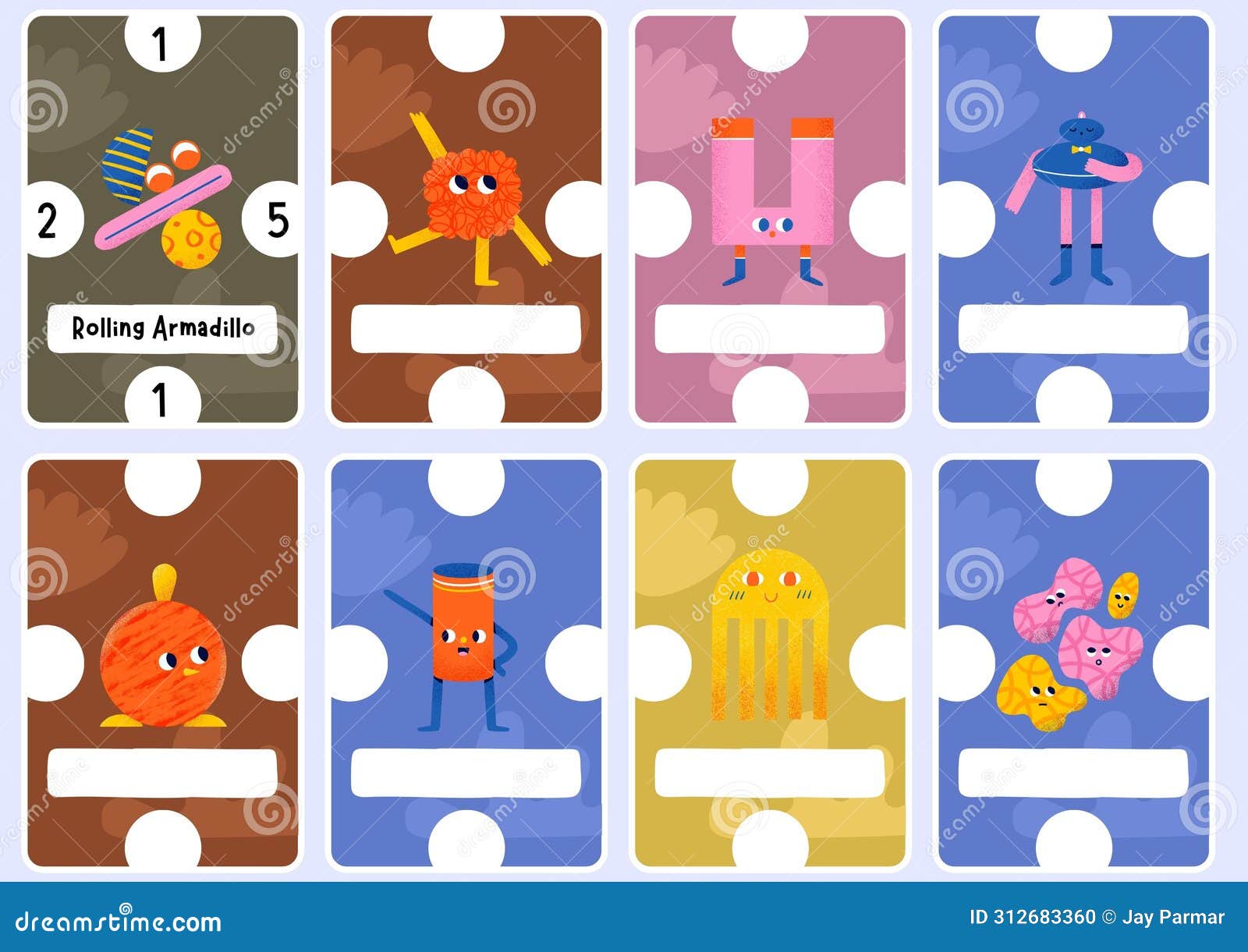 Colorful Simple Battle of Number Flash Card Game - 3 Stock Illustration ...