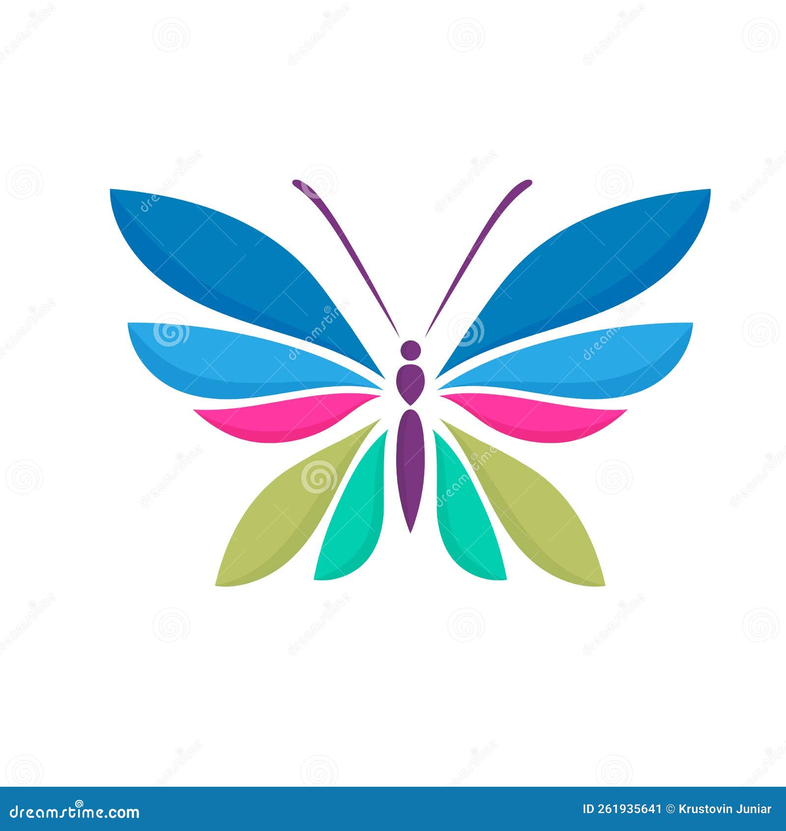 Colorful Simple Butterfly Vector Stock Vector - Illustration of ...