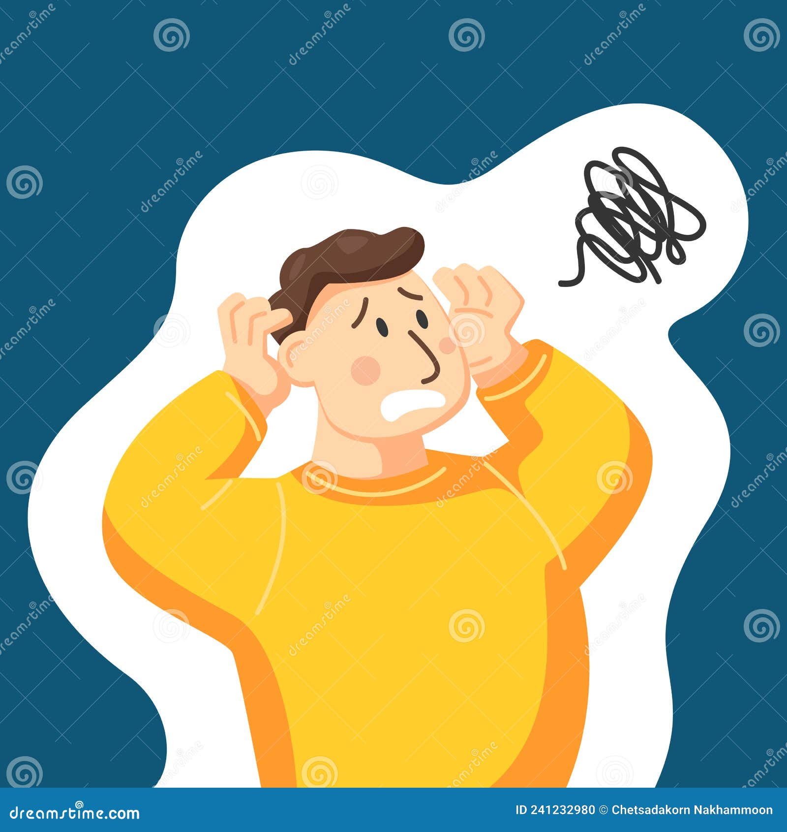 Colorful Simple Flat Vector of Confusing Man Stock Vector ...