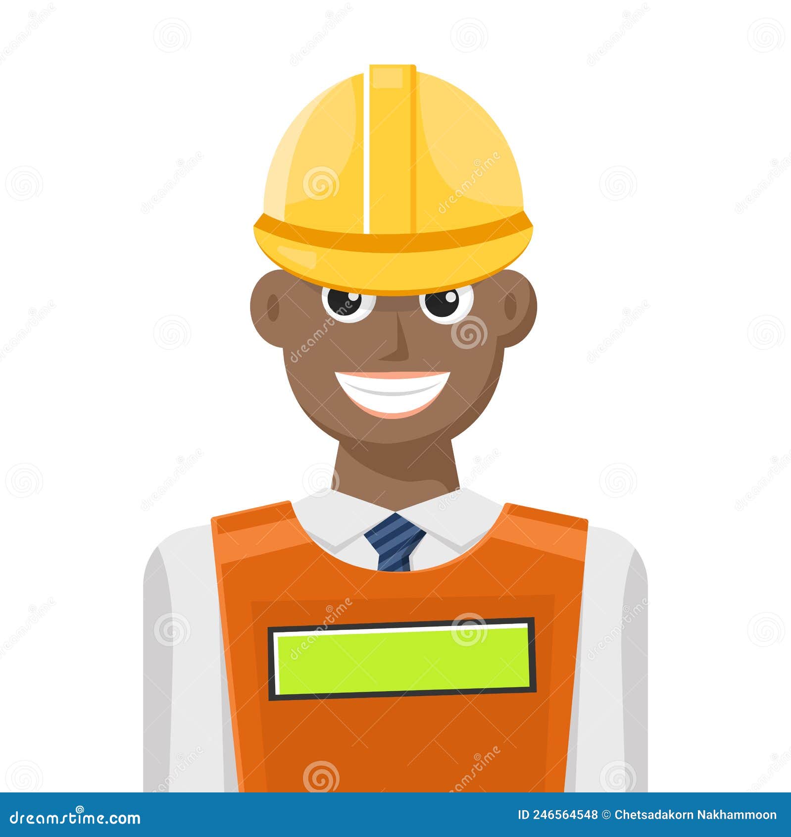 Colorful Simple Flat Vector of Construction Worker Stock Vector ...