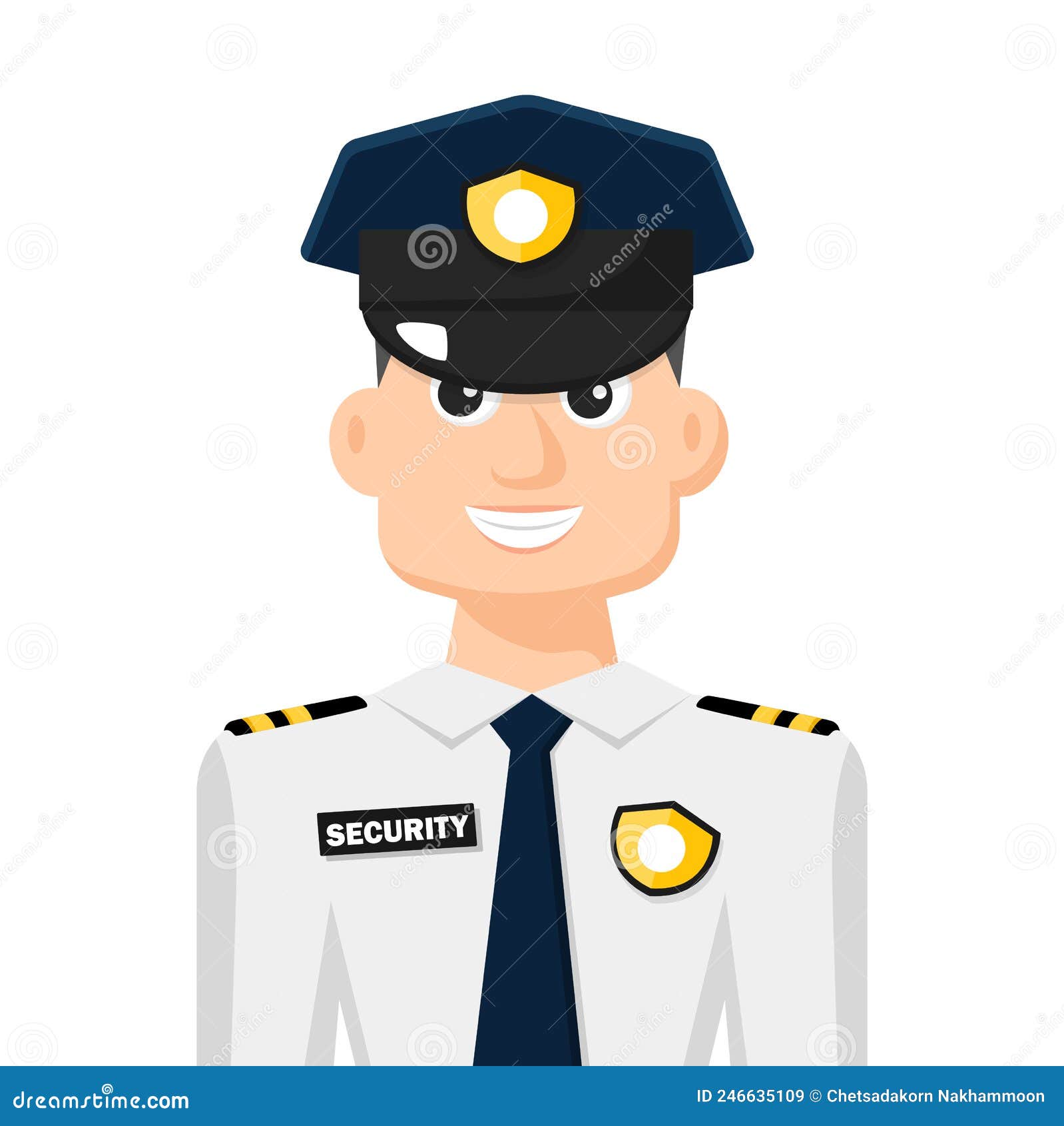 Colorful Simple Flat Vector of Security Guard Stock Vector ...